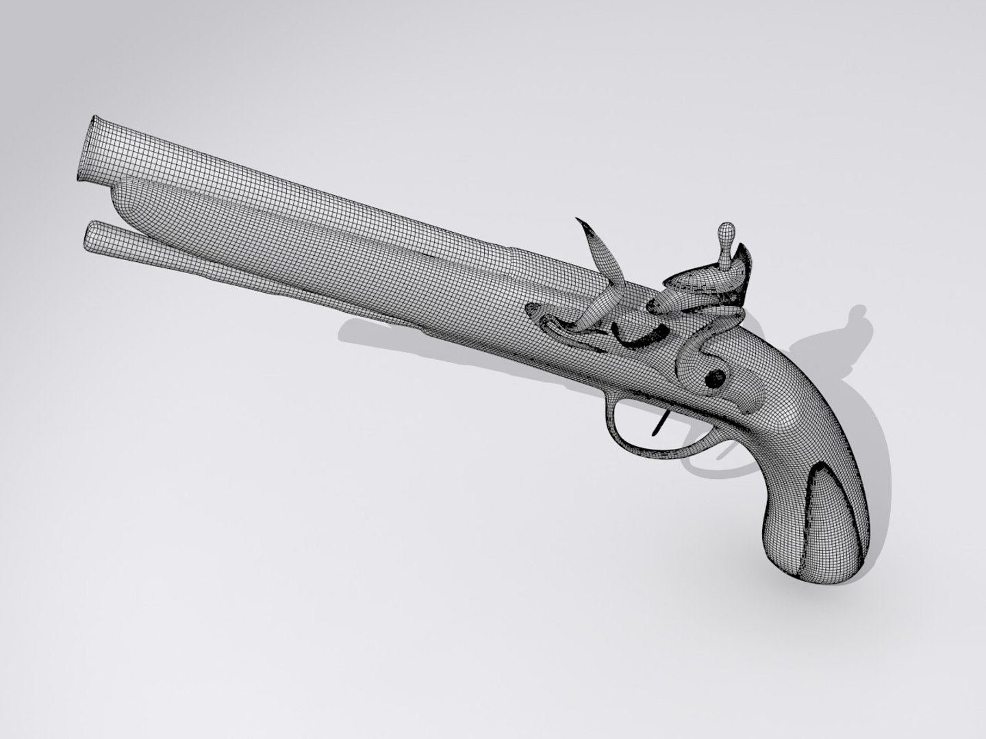 3d Model Old Gun Pistol