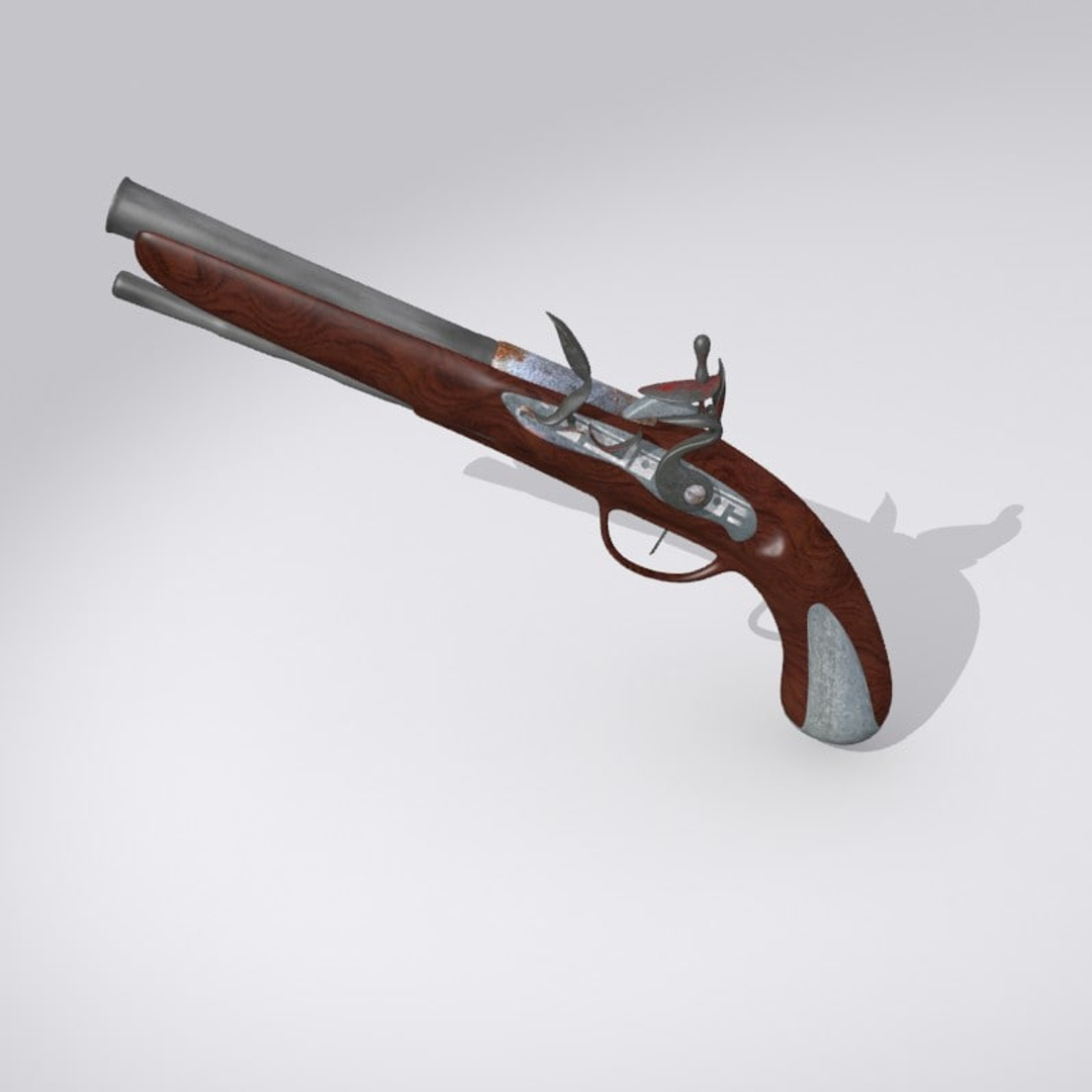 3d Model Old Gun Pistol