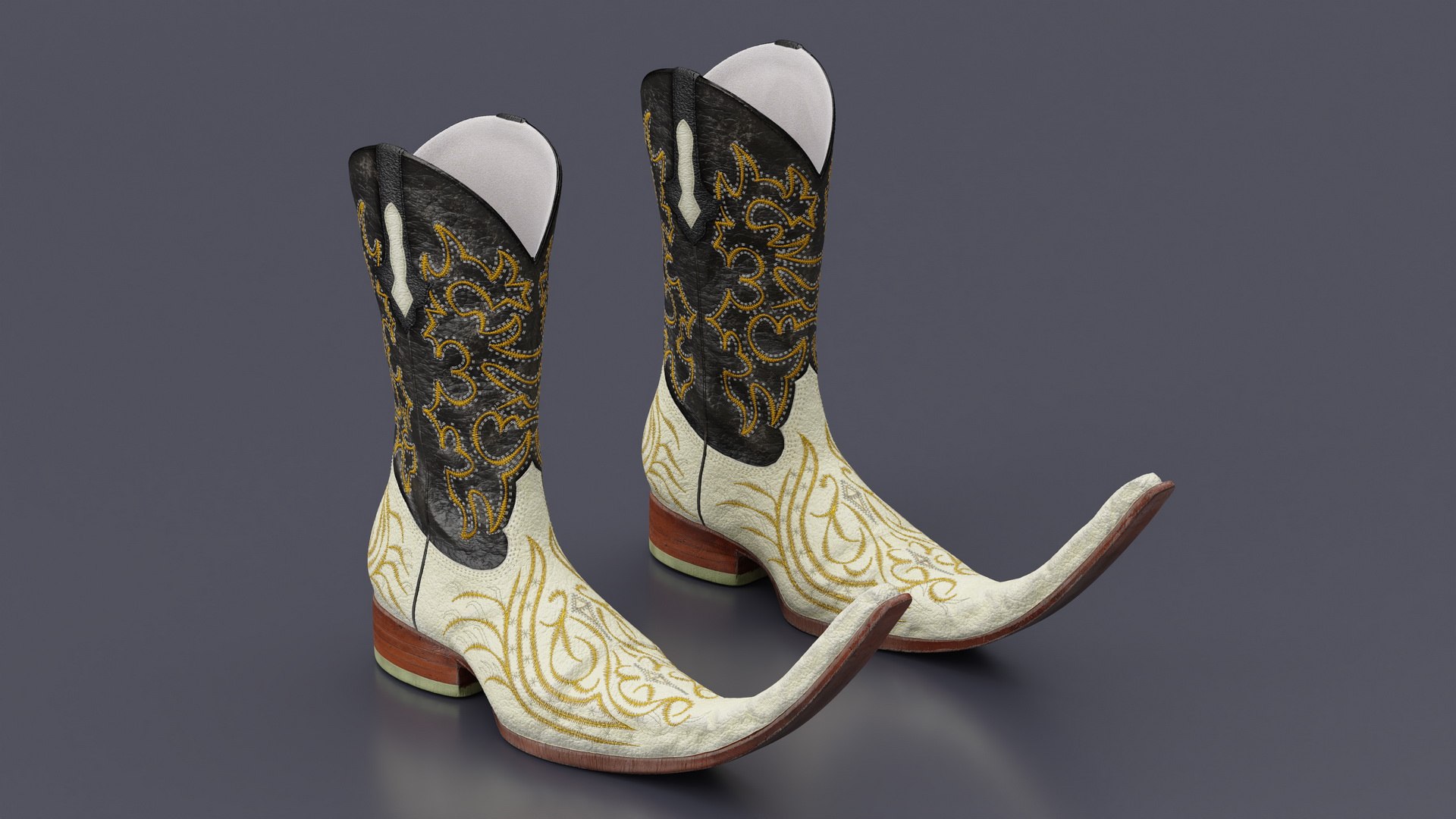 Mexican Guarachero Boots White 3D Model - TurboSquid 2252731