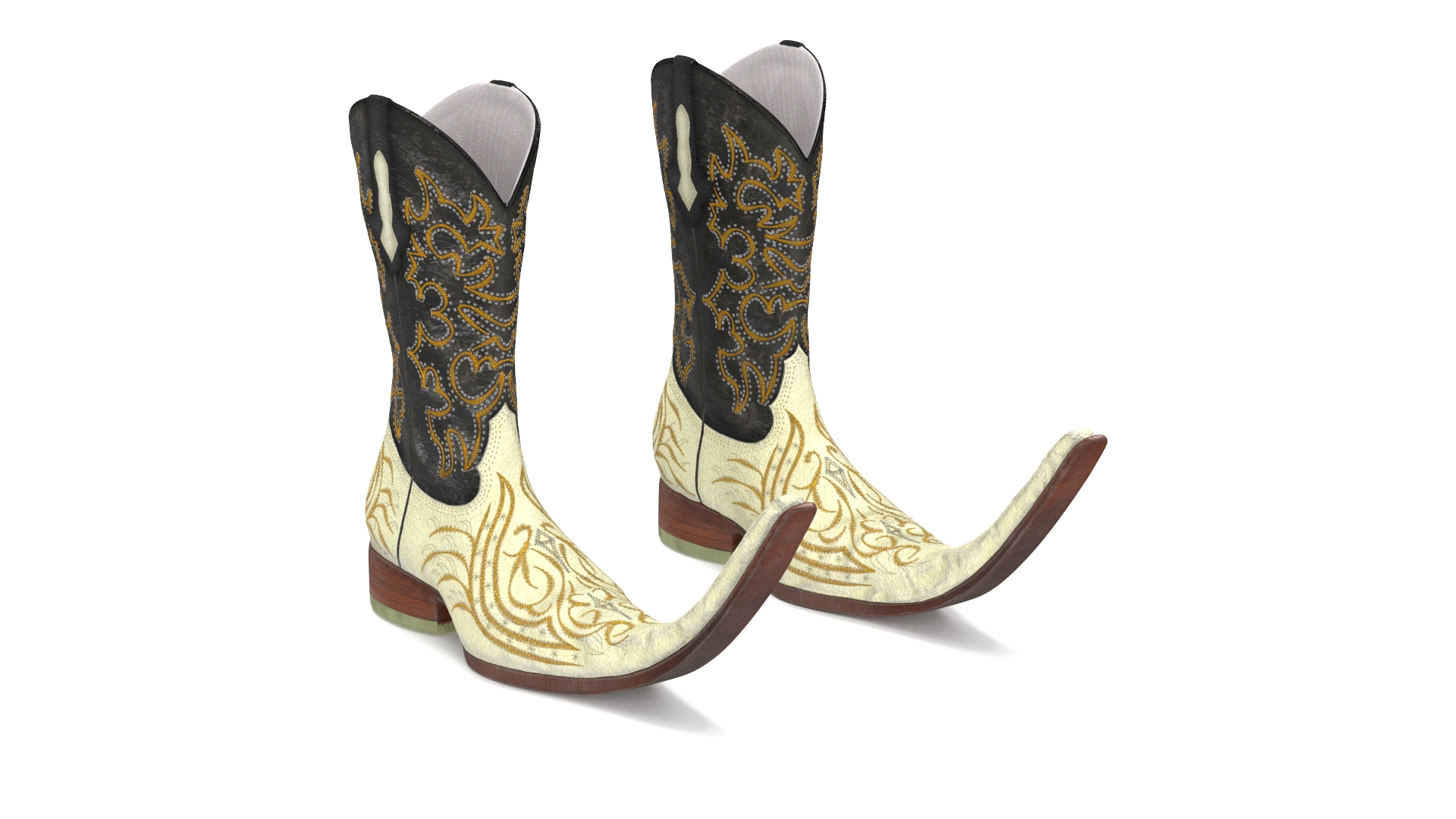 Mexican Guarachero Boots White 3D Model - TurboSquid 2252731