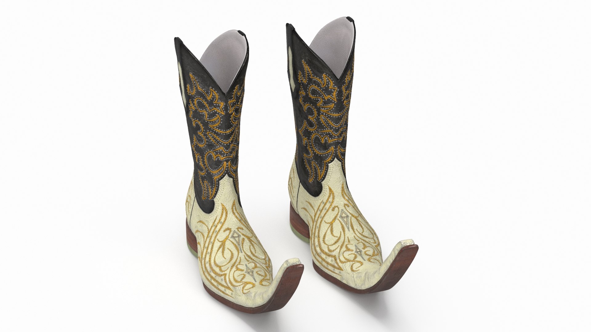 Mexican Guarachero Boots White 3D Model - TurboSquid 2252731