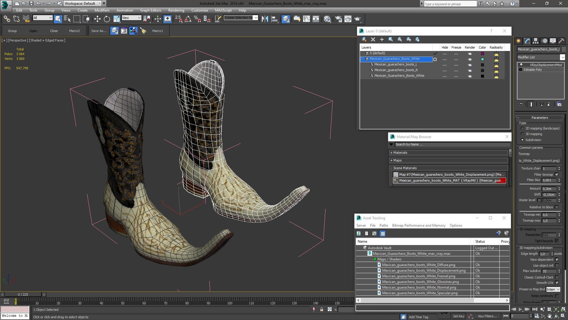 Mexican Guarachero Boots White 3D Model - TurboSquid 2252731