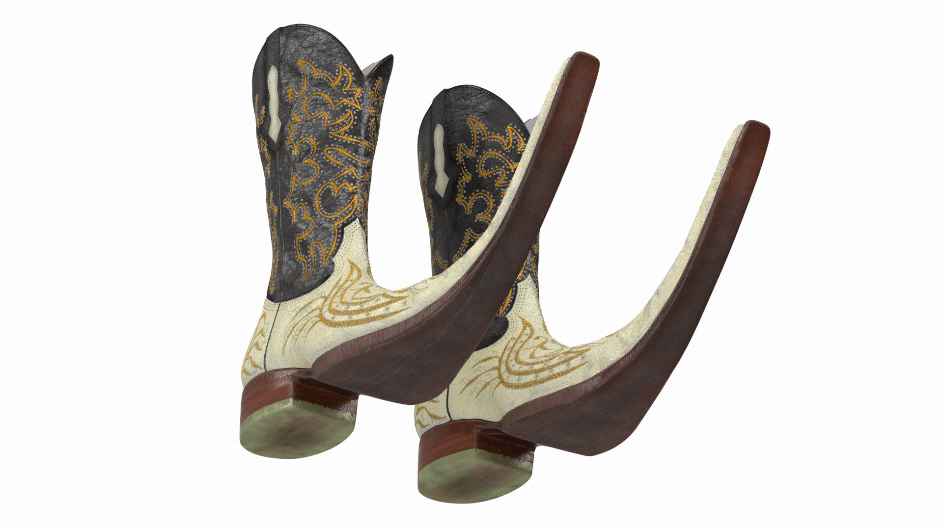 Mexican Guarachero Boots White 3D Model - TurboSquid 2252731