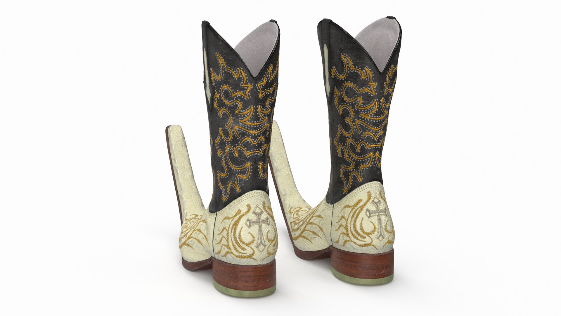 Mexican Guarachero Boots White 3D Model - TurboSquid 2252731