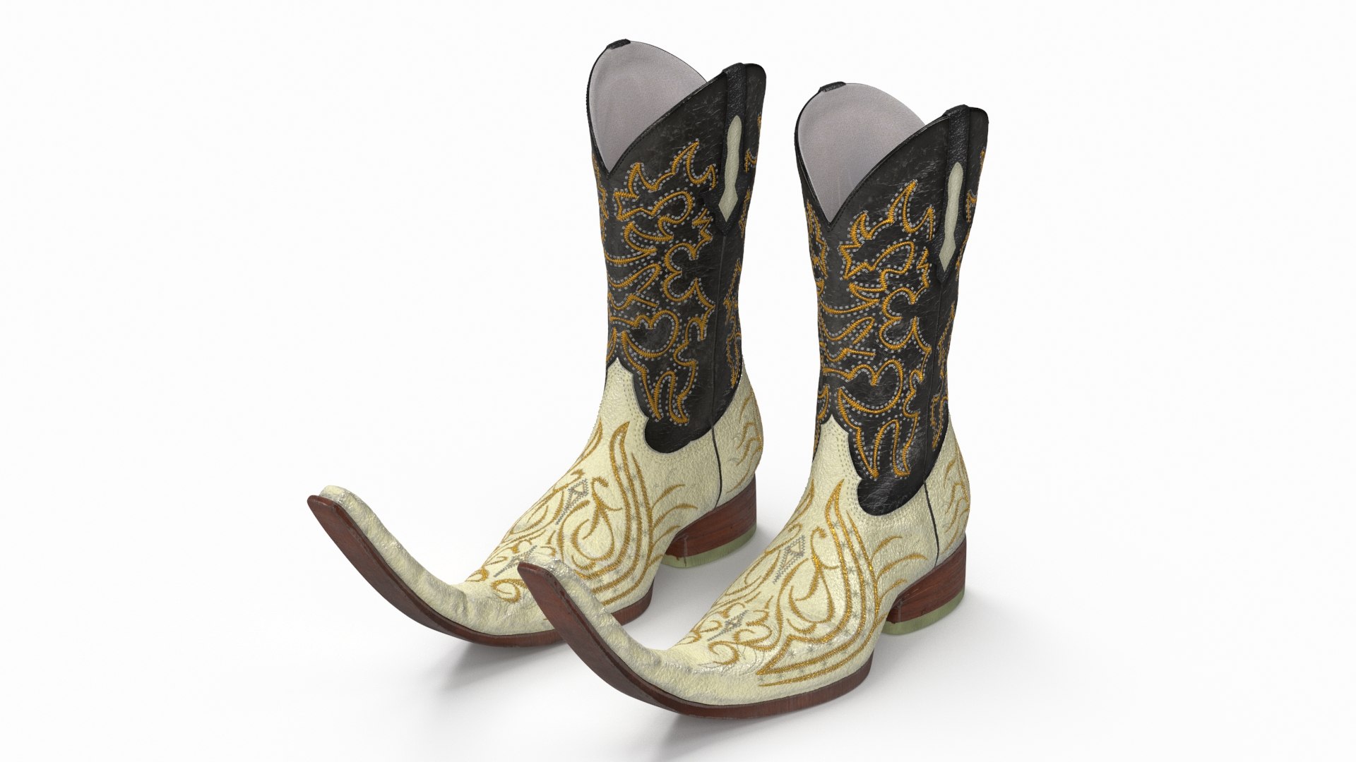 Mexican Guarachero Boots White 3D Model - TurboSquid 2252731
