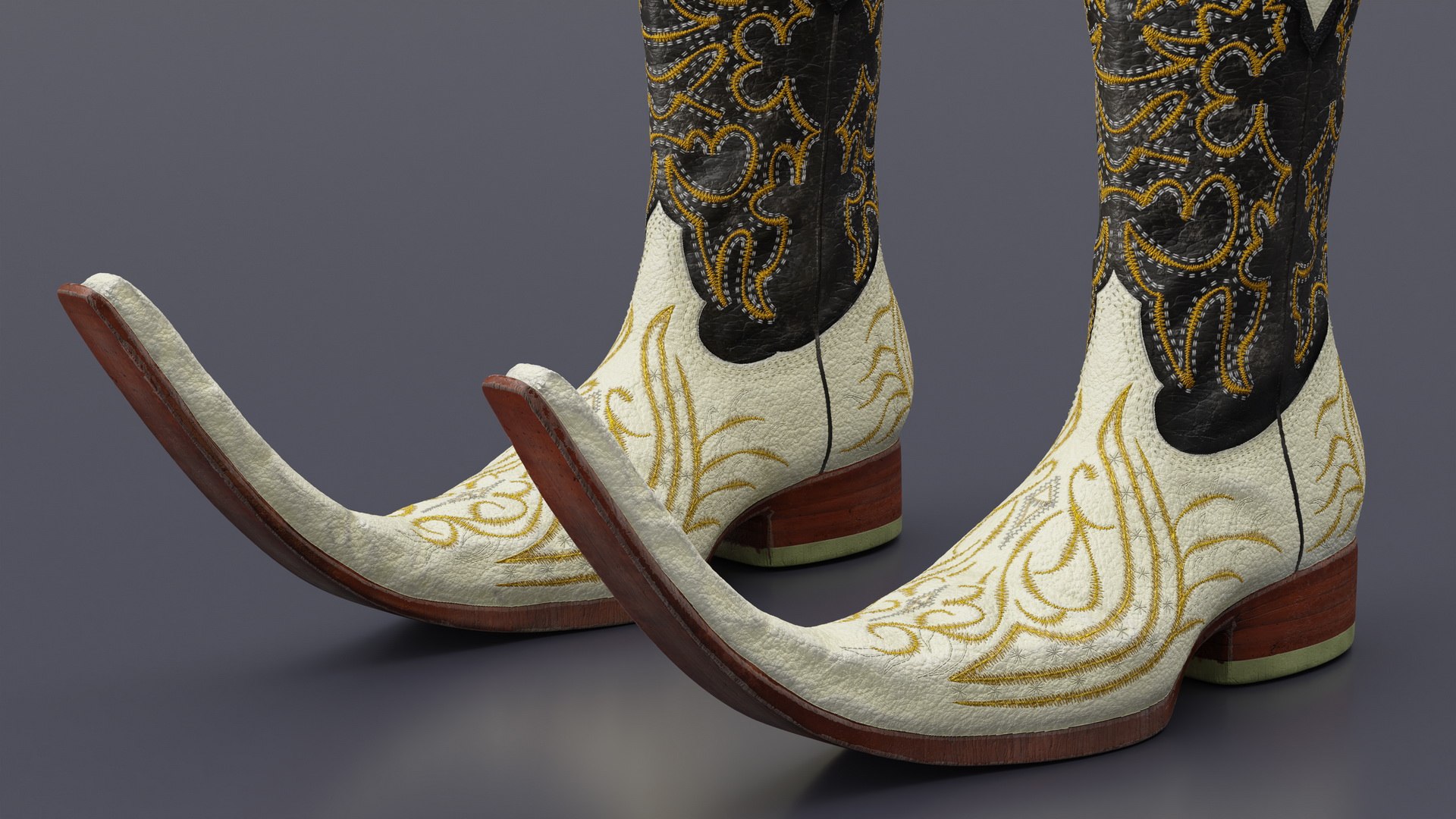 Mexican Guarachero Boots White 3D Model - TurboSquid 2252731