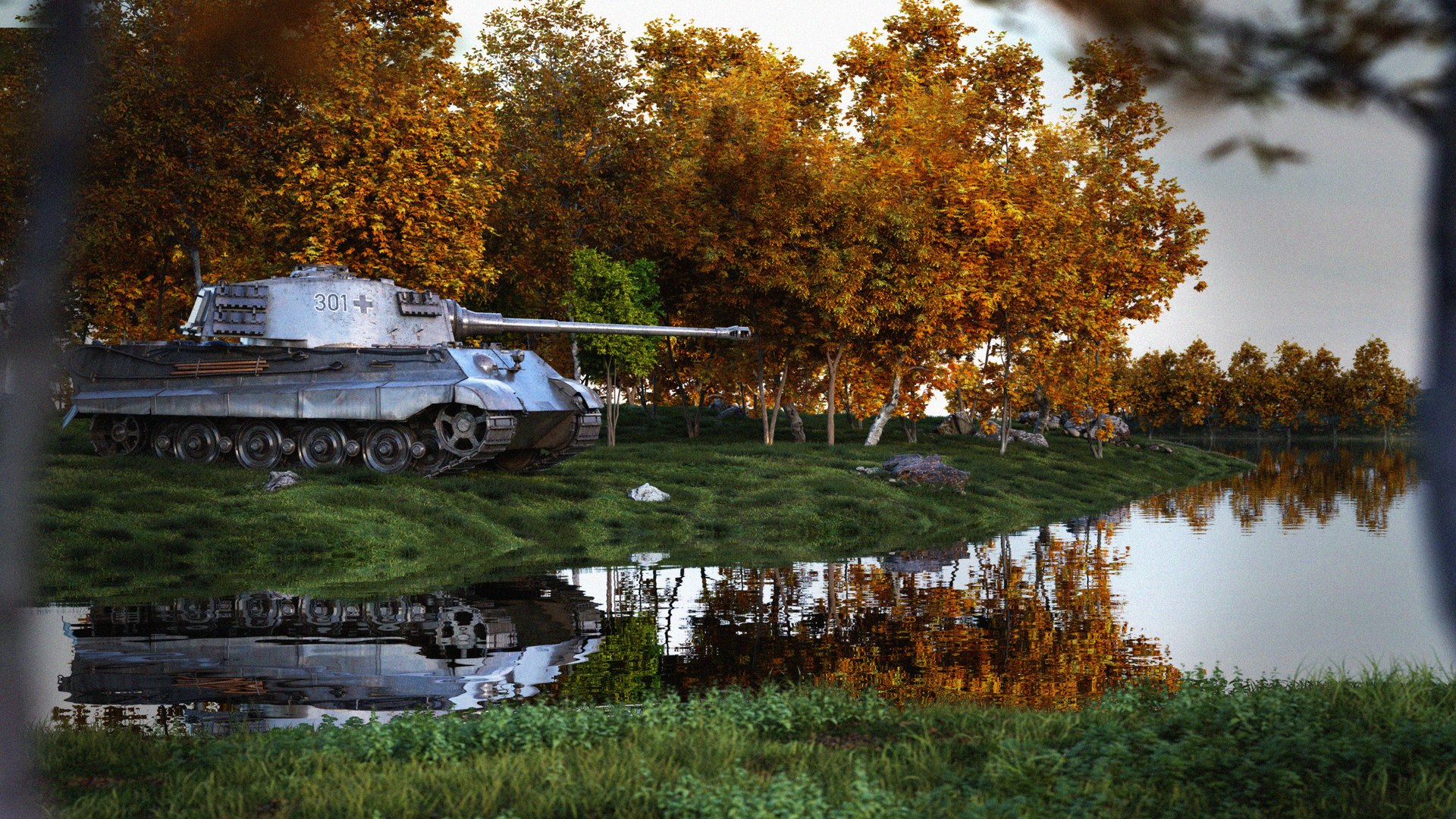 3D Model Photorealistic Blender Scene Of Tank In Landscape - TurboSquid ...