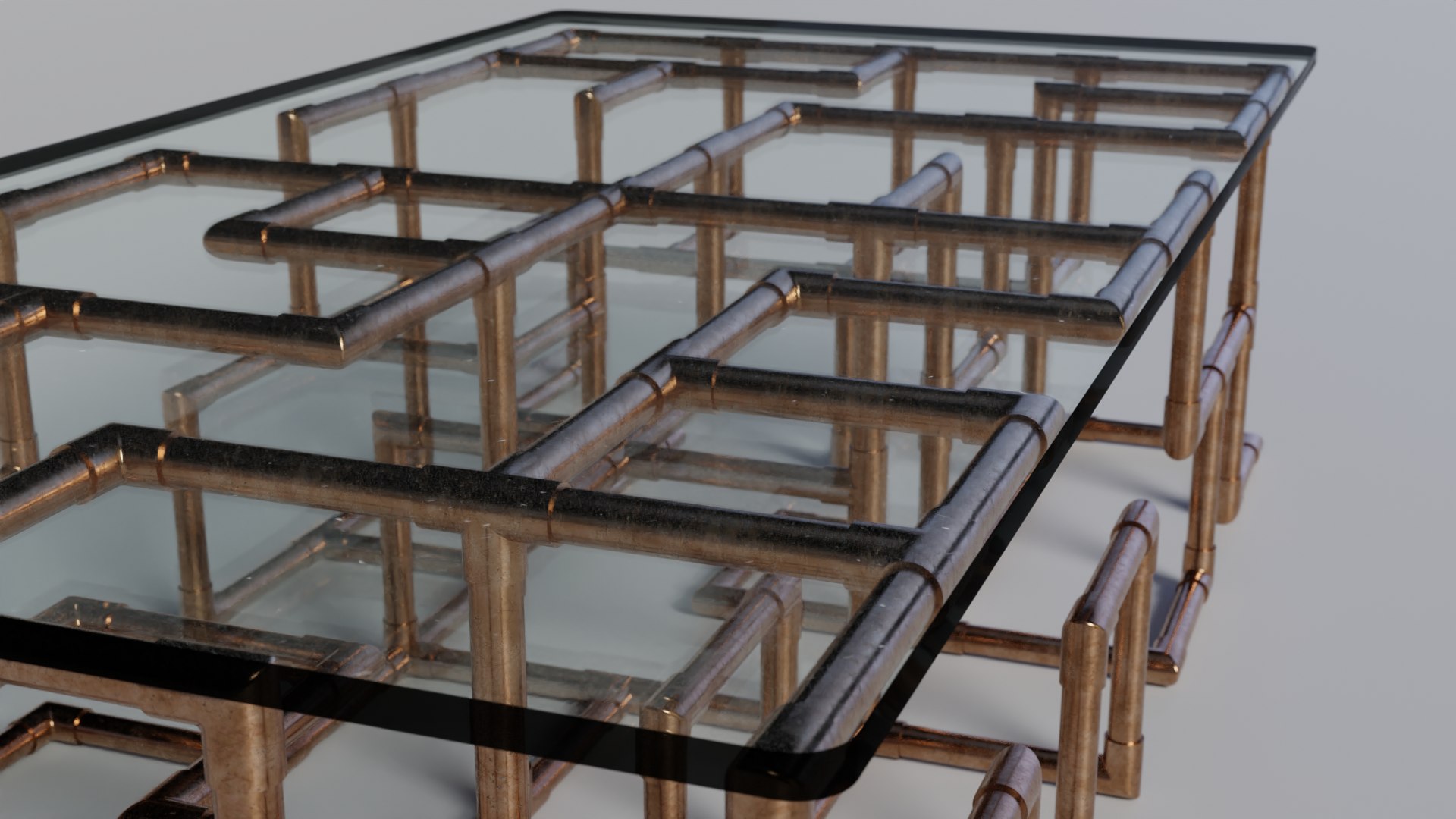 Glass Table 3D - TurboSquid 1564446