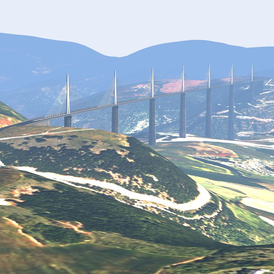 3d Model Of Millau Viaduct Bridge