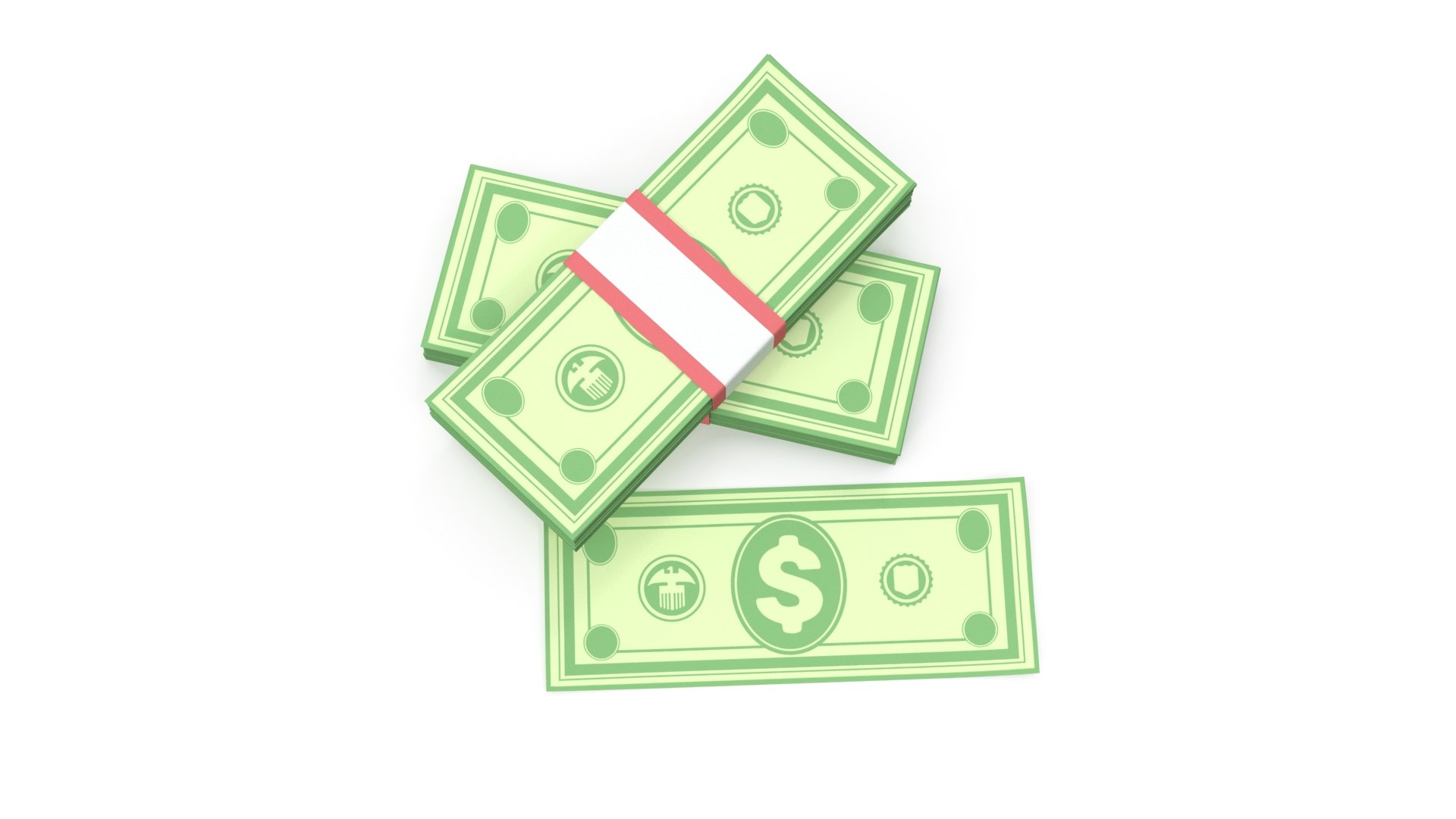 3D Stylized Wad Of Money - TurboSquid 2316588