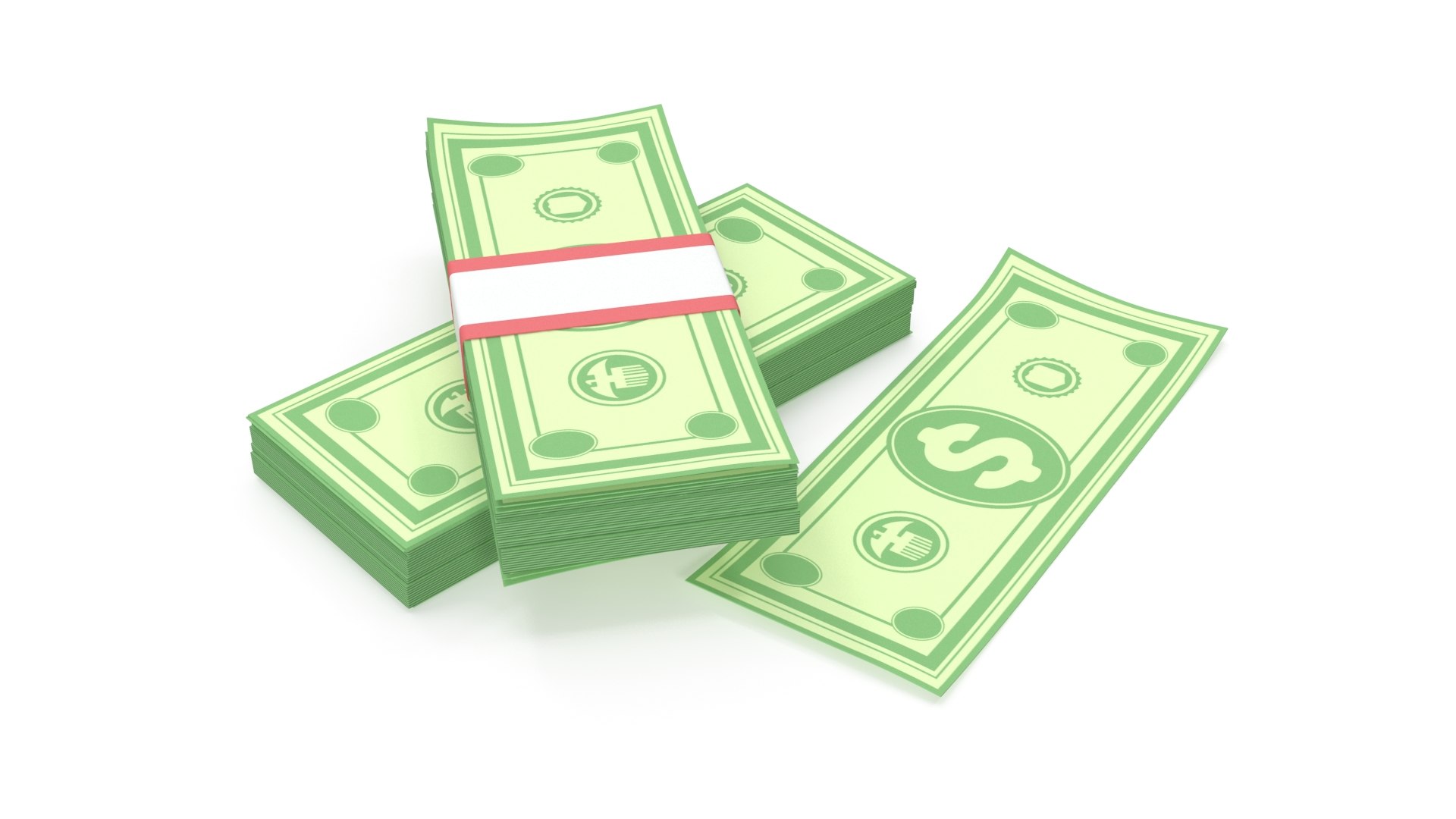 3D Stylized Wad Of Money - TurboSquid 2316588