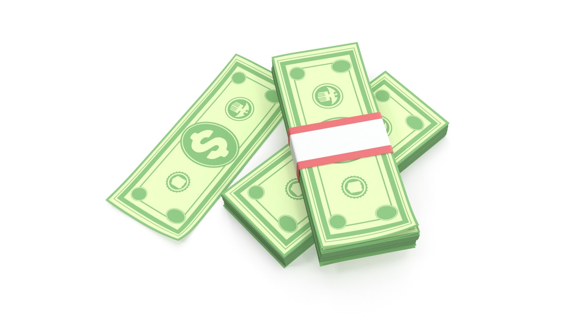 3D Stylized Wad Of Money - TurboSquid 2316588