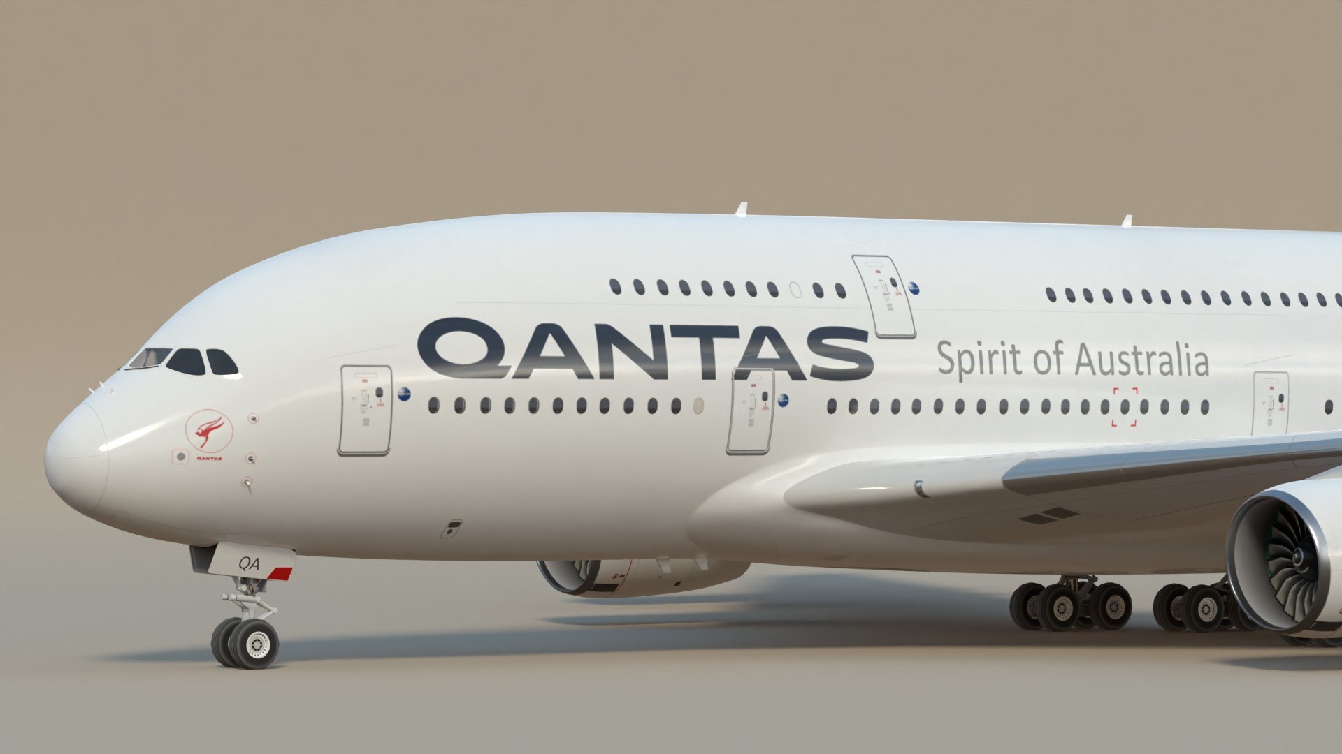 3D Qantas Airbus A380 SC Model - TurboSquid 2358636