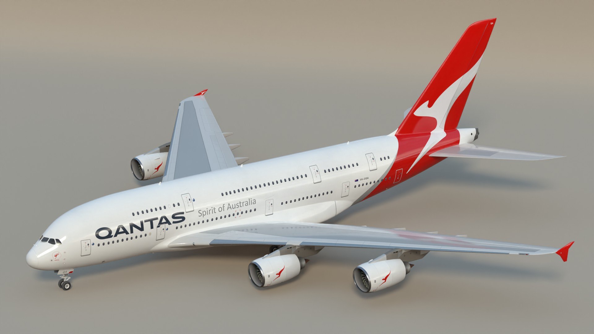 3D Qantas Airbus A380 SC Model - TurboSquid 2358636