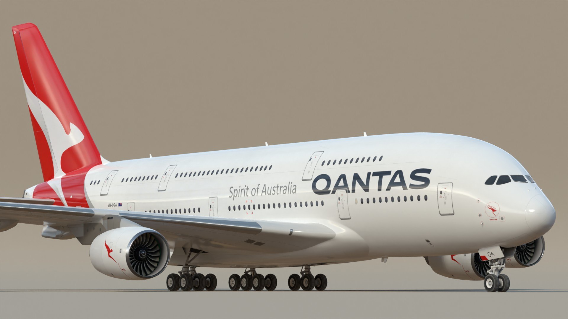 3D Qantas Airbus A380 SC Model - TurboSquid 2358636