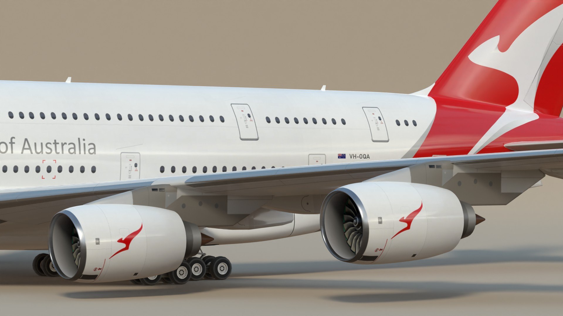 3D Qantas Airbus A380 SC Model - TurboSquid 2358636