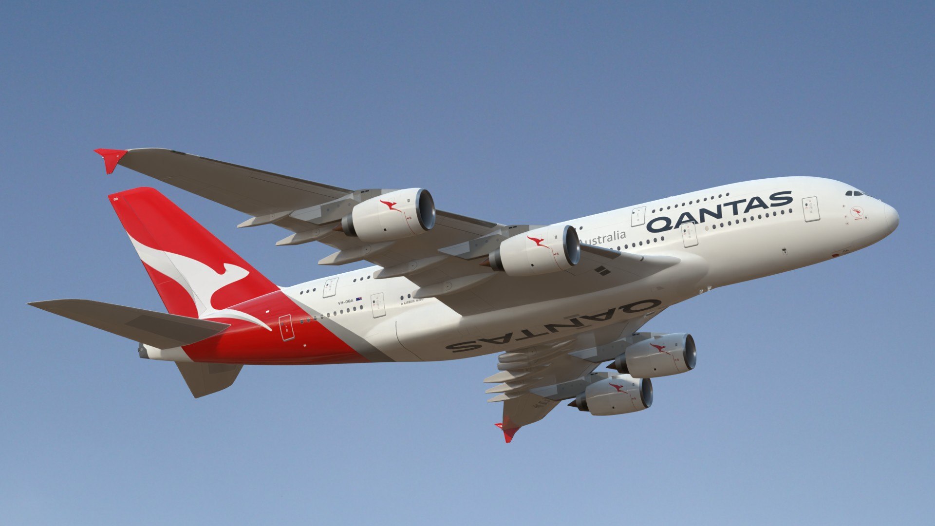3D Qantas Airbus A380 SC Model - TurboSquid 2358636