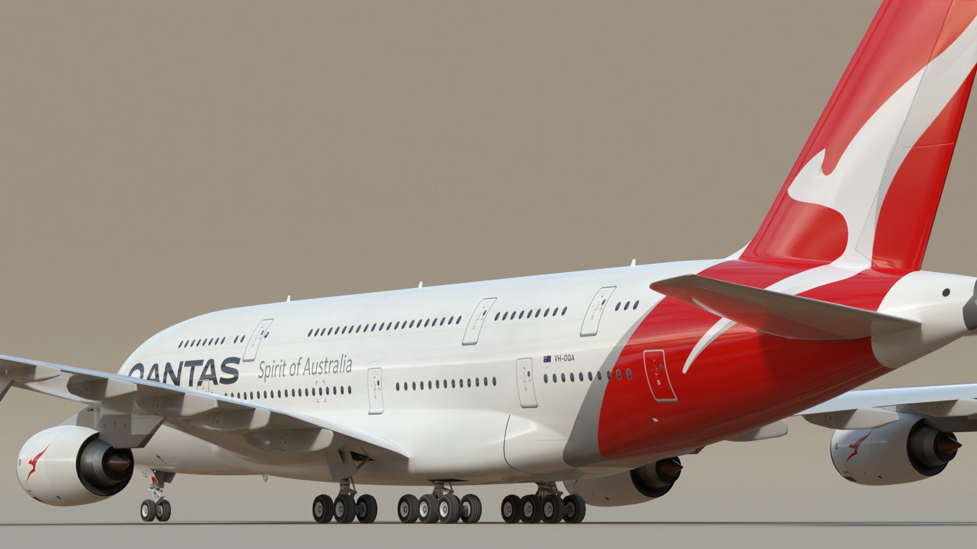 3D Qantas Airbus A380 SC Model - TurboSquid 2358636