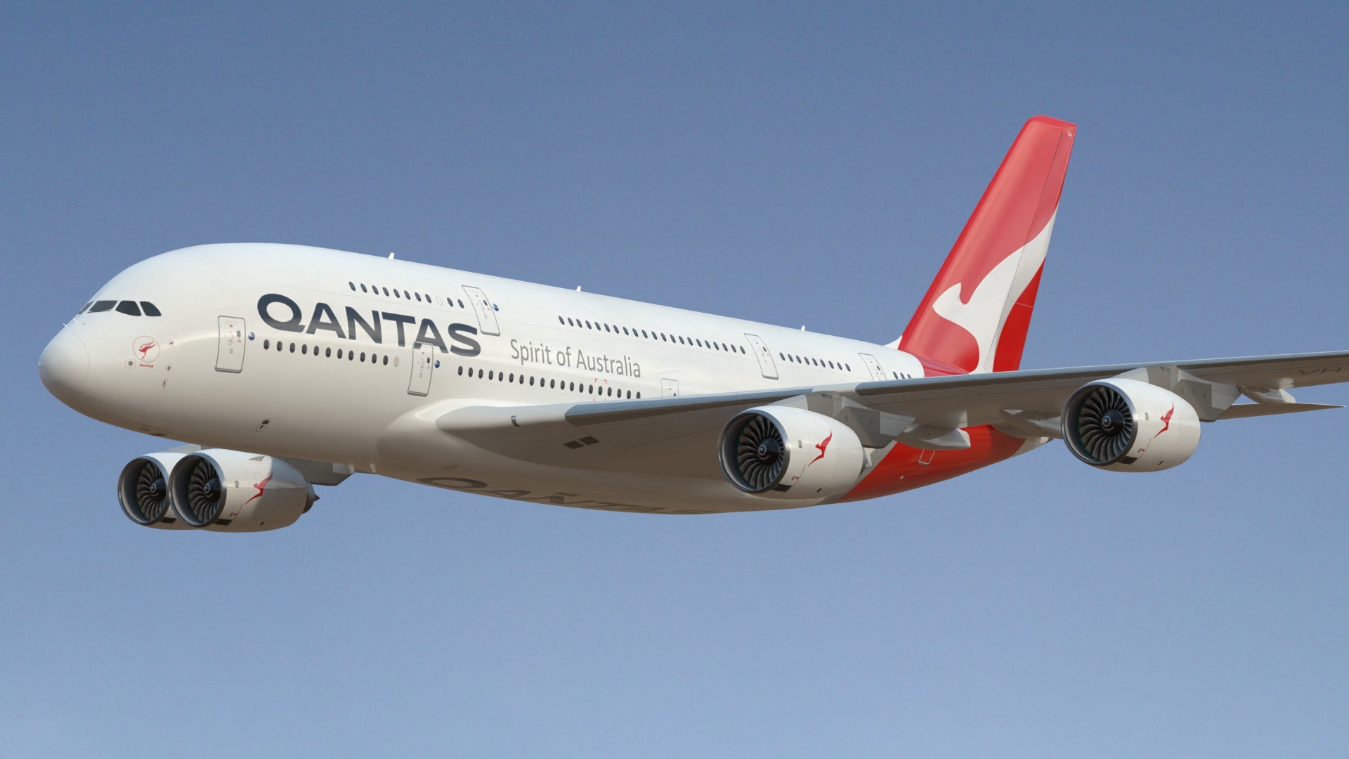 3D Qantas Airbus A380 SC Model - TurboSquid 2358636
