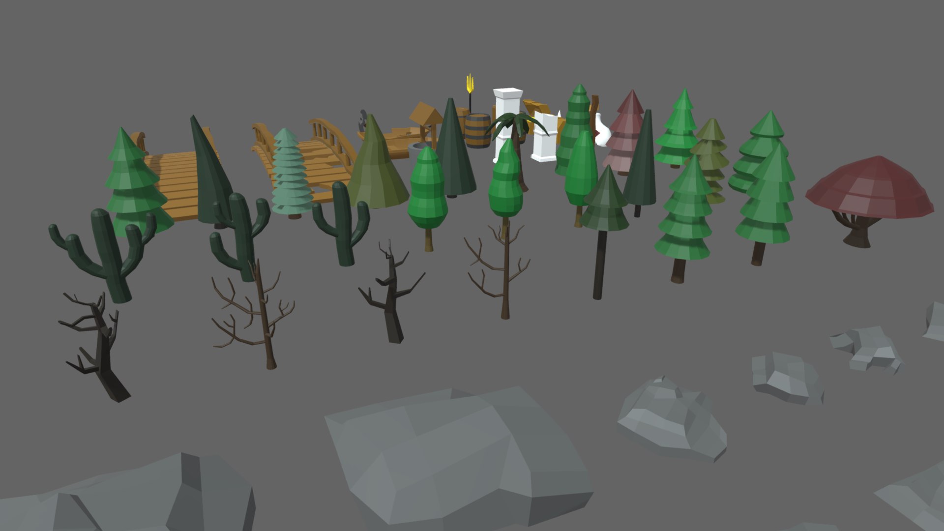3D Low Poly Trees Videogame Assets Model - TurboSquid 1849183