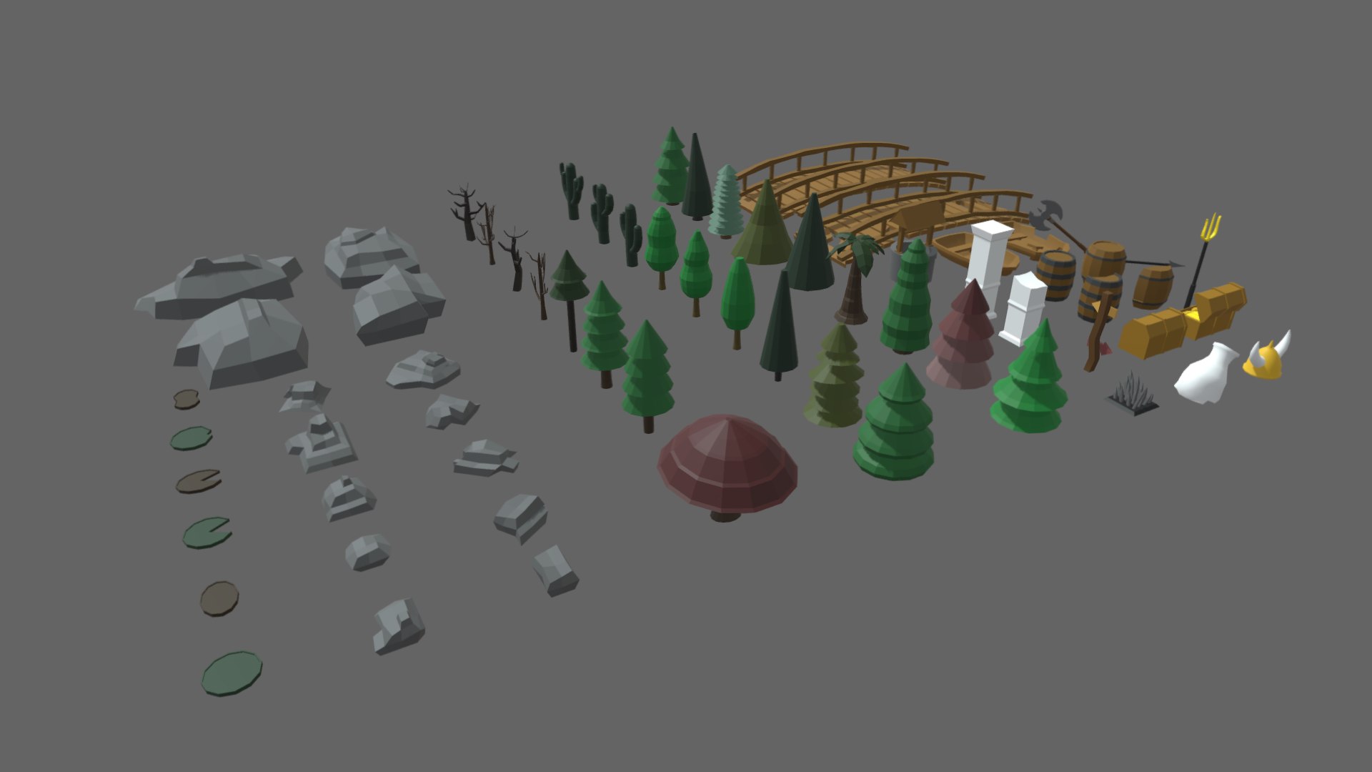 3D Low Poly Trees Videogame Assets Model - TurboSquid 1849183
