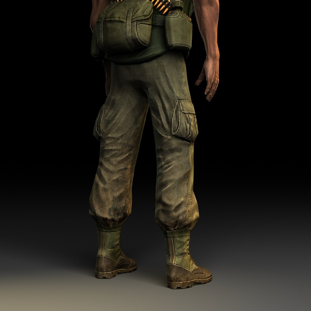 3ds max machine gunner rigged biped