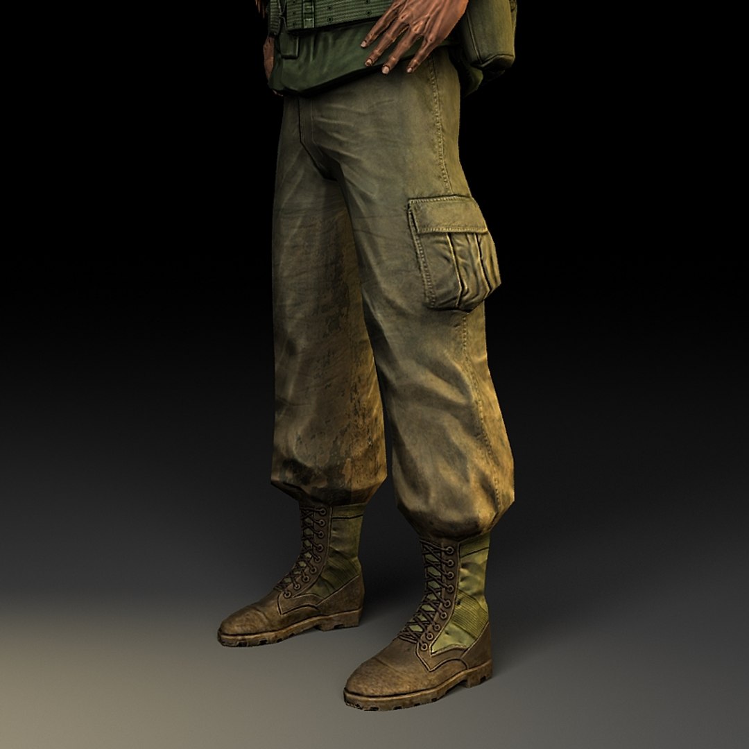 3ds max machine gunner rigged biped