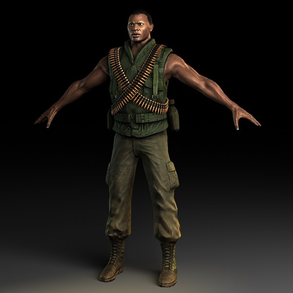 3ds max machine gunner rigged biped