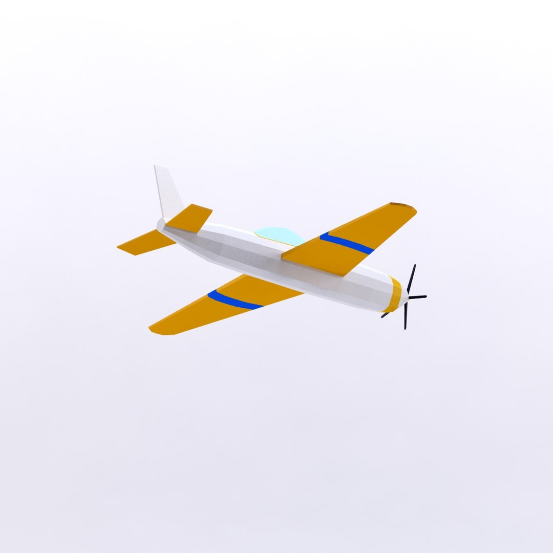 cartoon airplane 3d model