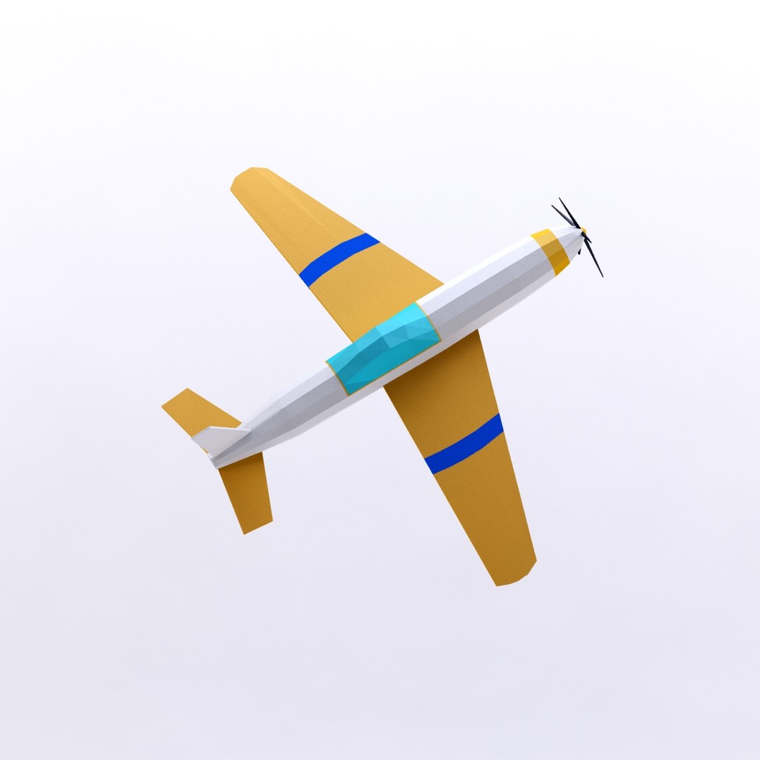 cartoon airplane 3d model