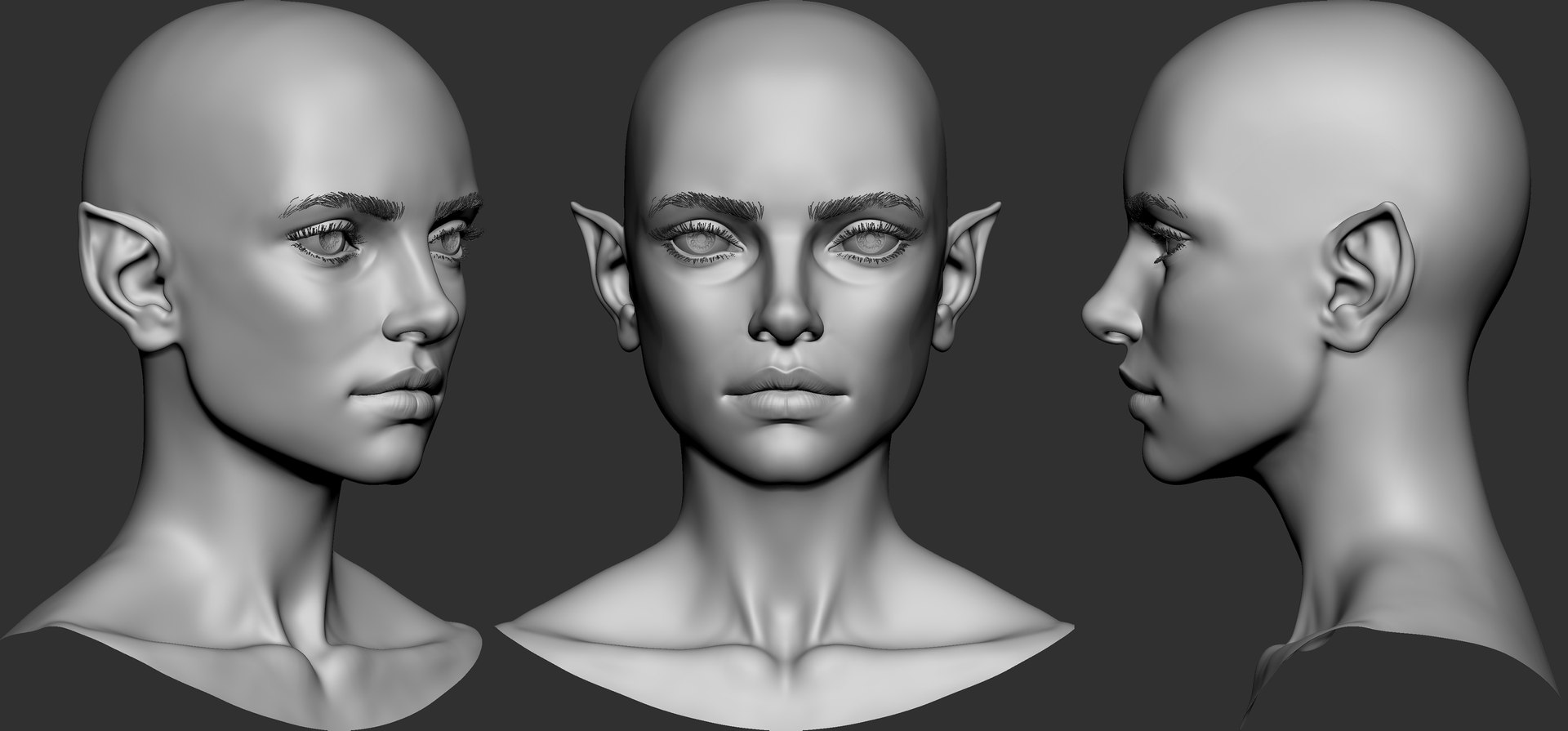 3D Female Head Basemesh - TurboSquid 2174929