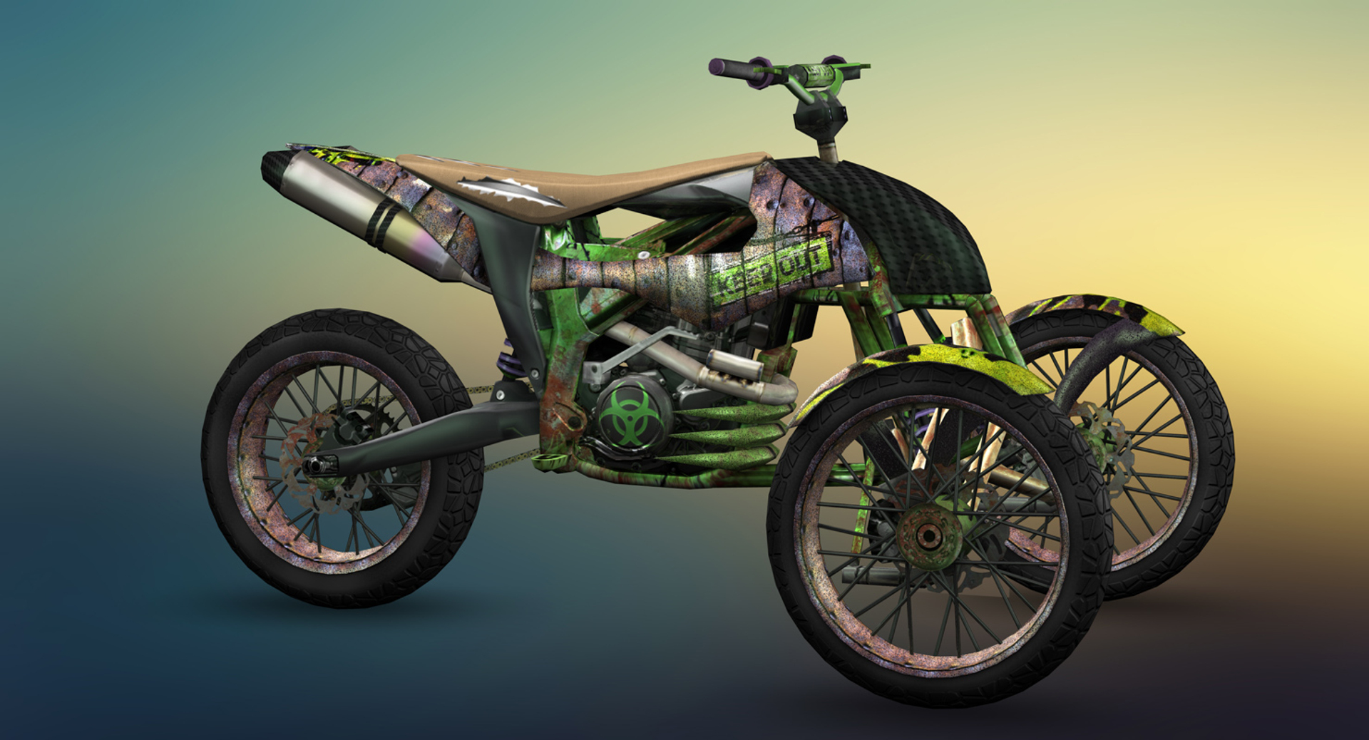 3d Model Ready Apocalyptic Dirt Bike