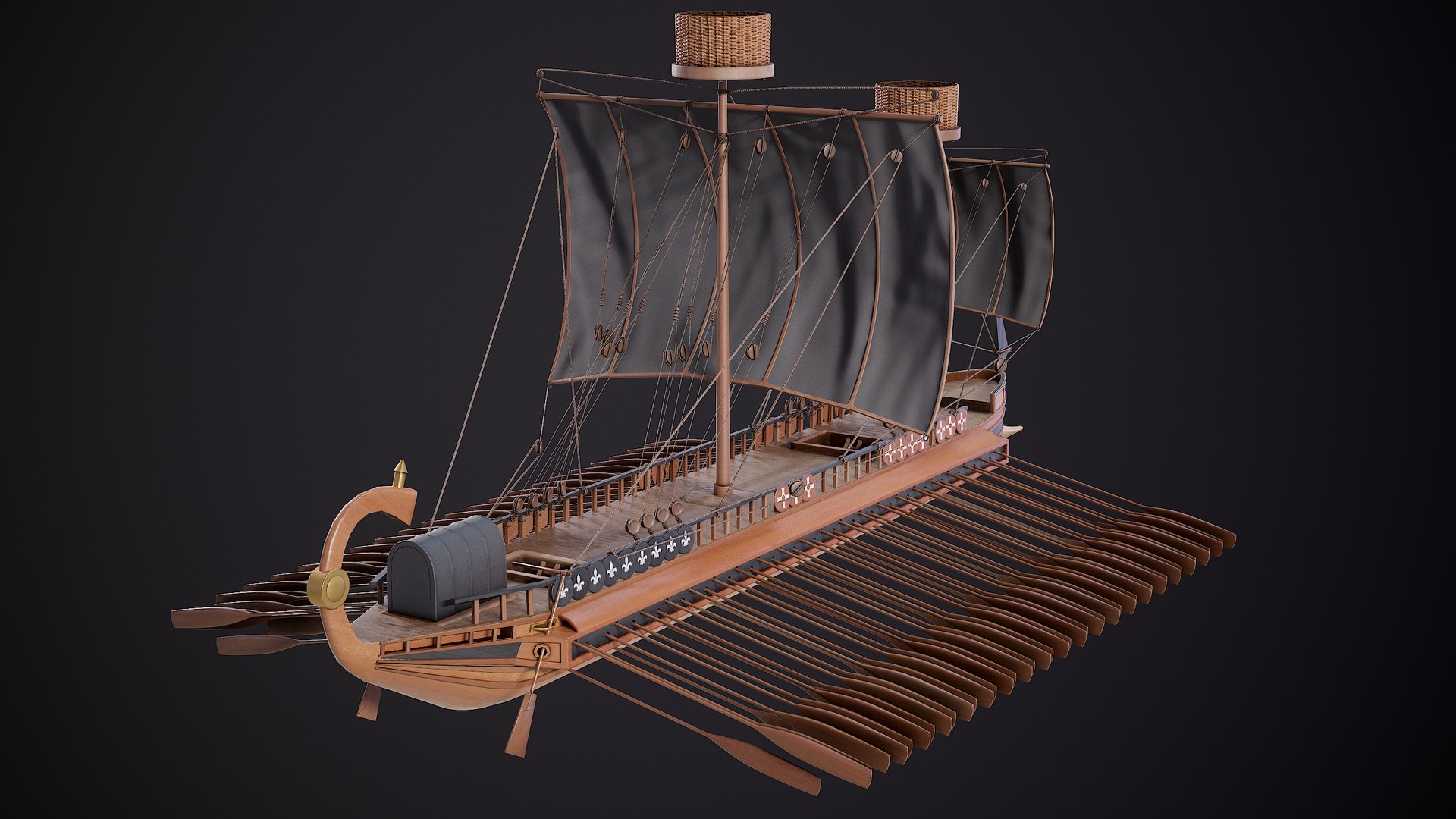 3D Pbr Trireme Model - TurboSquid 1699508