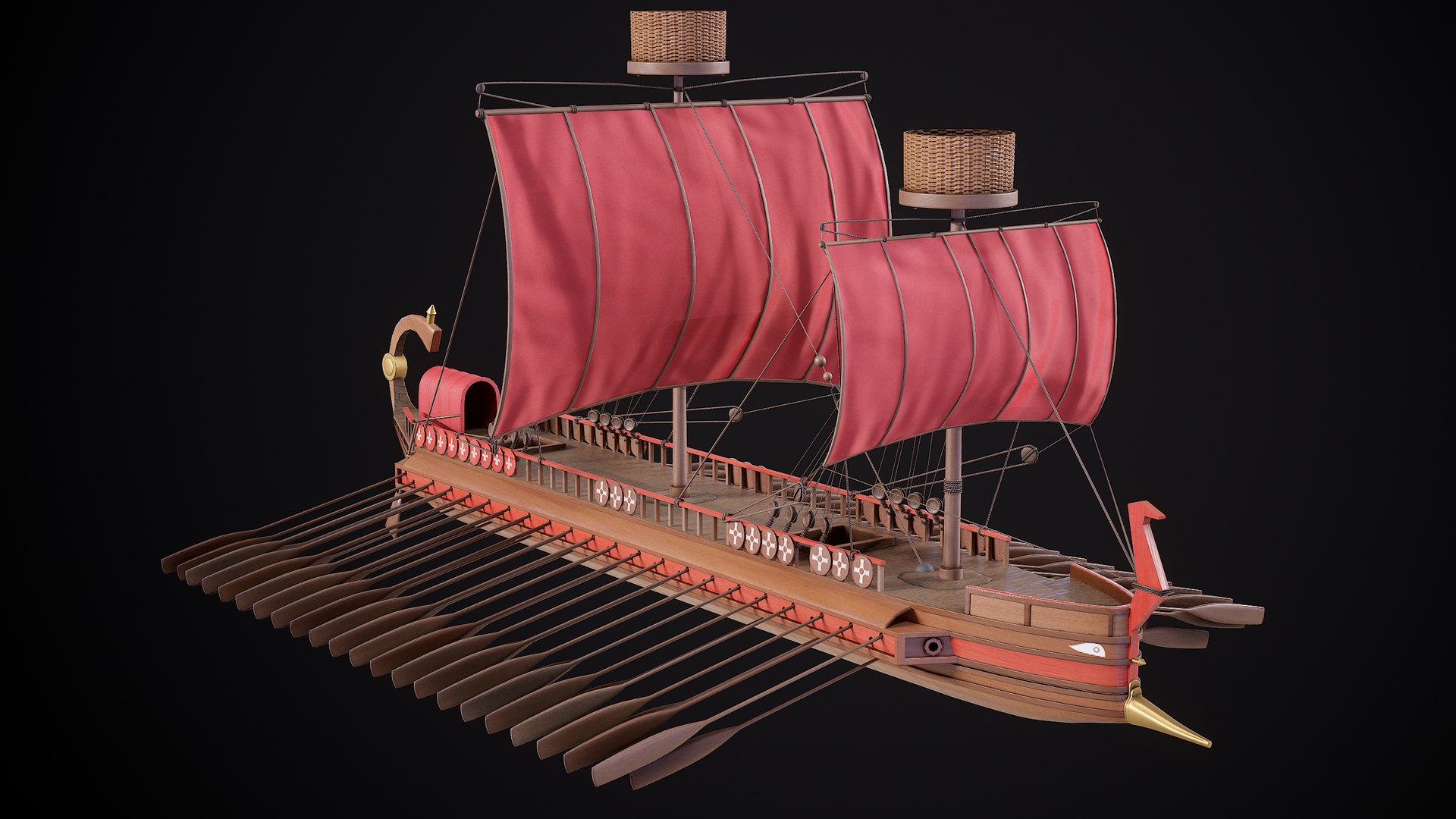 3D Pbr Trireme Model - TurboSquid 1699508