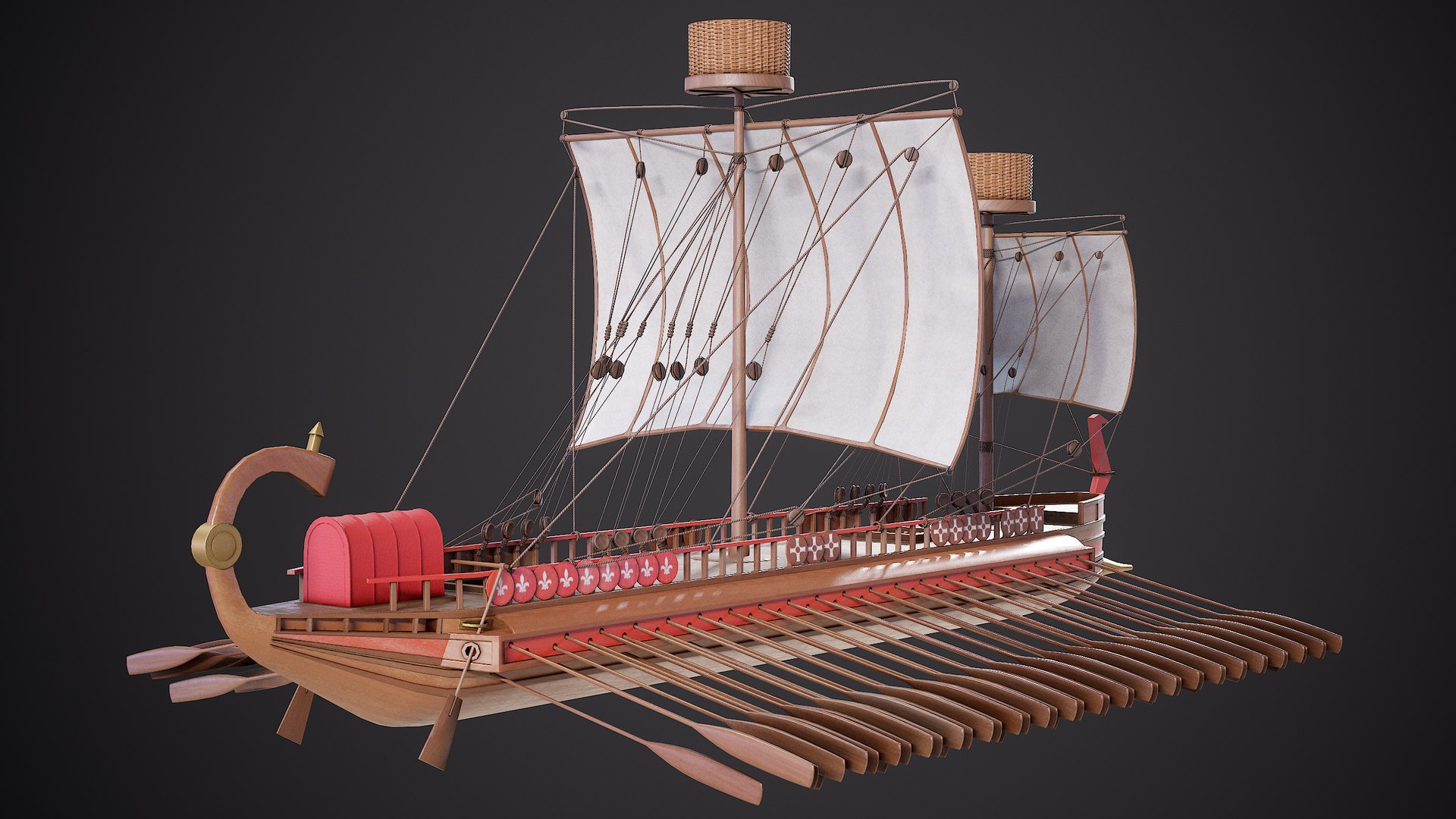 3D Pbr Trireme Model - TurboSquid 1699508