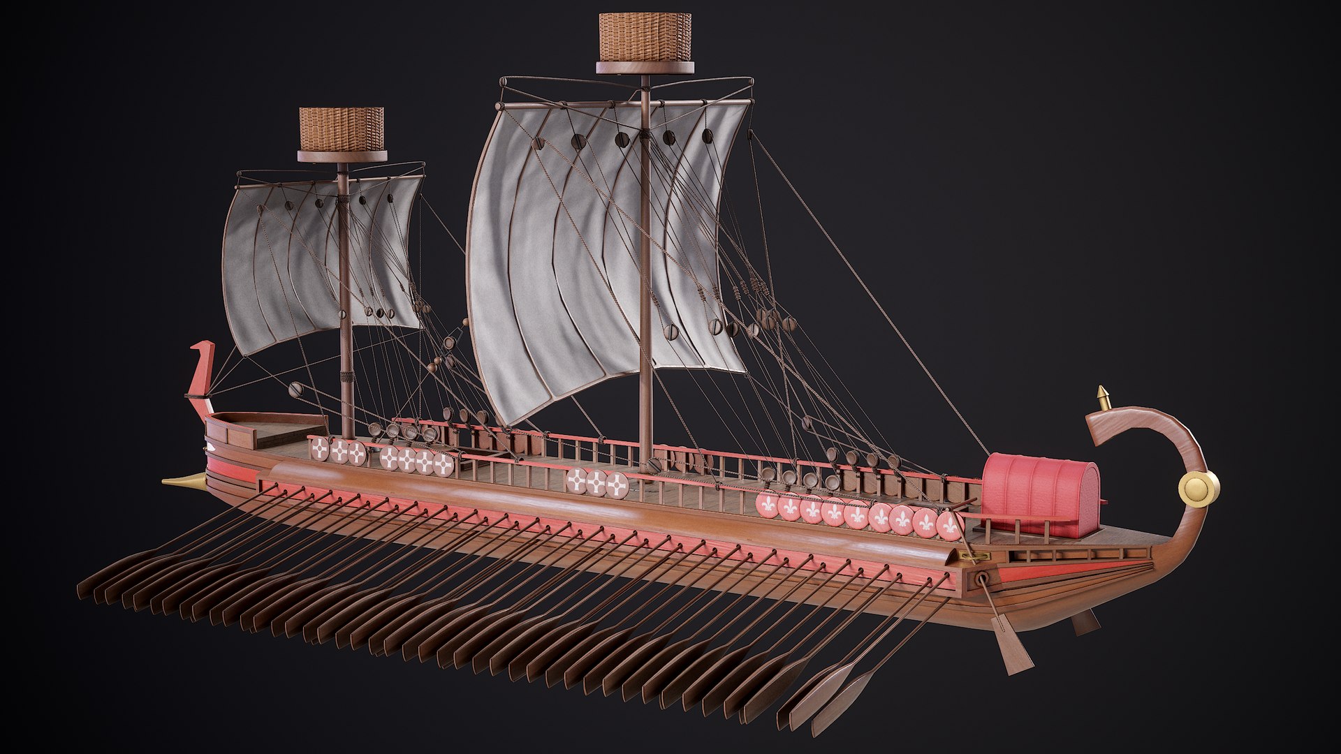3D Pbr Trireme Model - TurboSquid 1699508