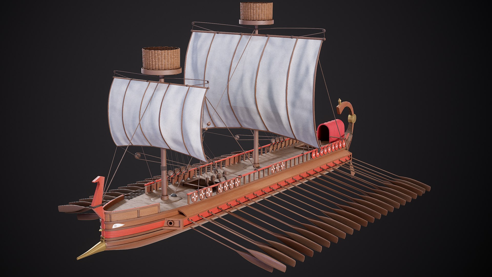 3D Pbr Trireme Model - TurboSquid 1699508