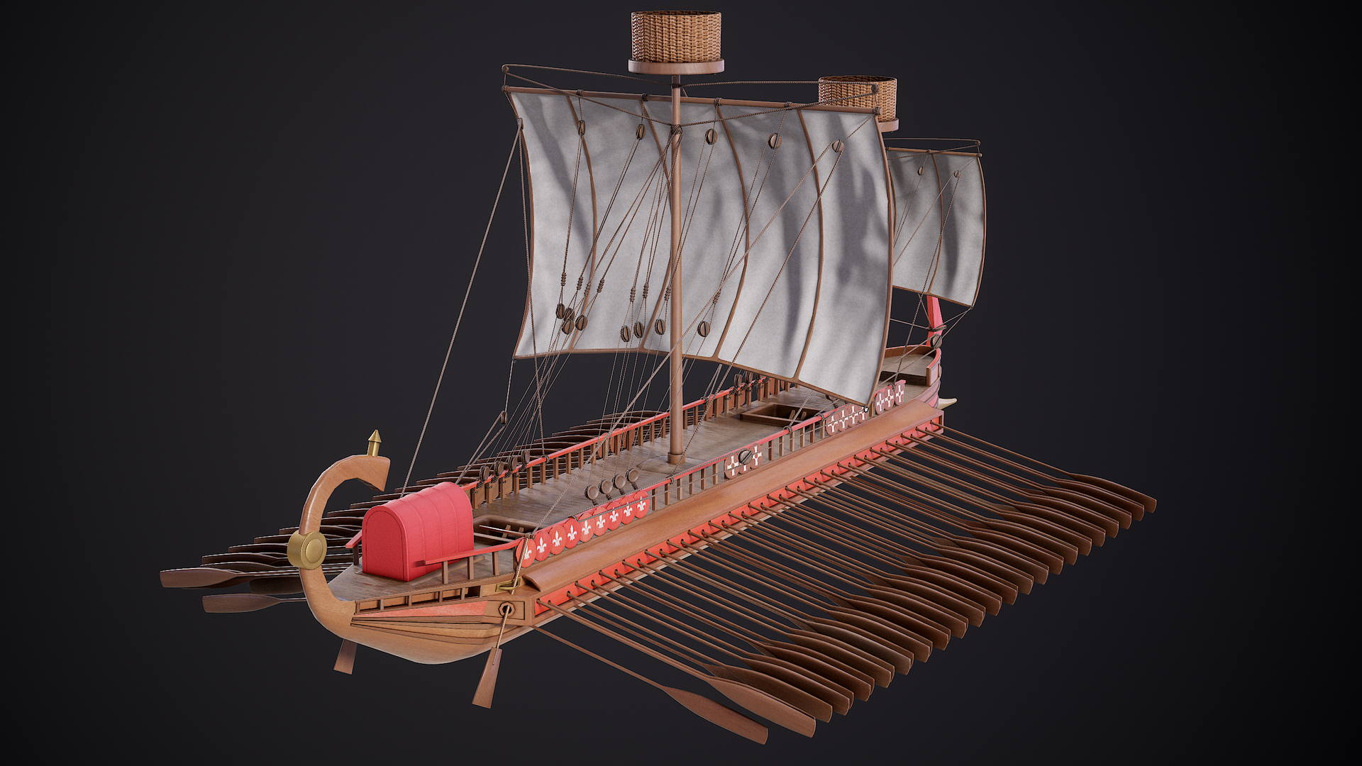 3D pbr trireme model - TurboSquid 1699508