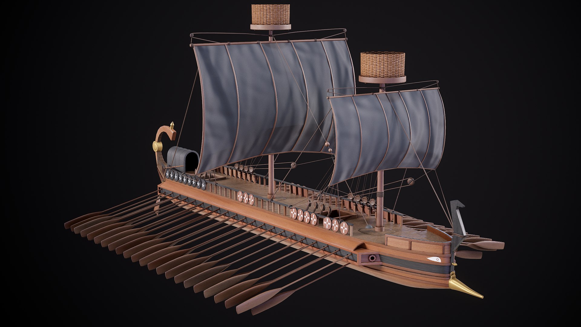 3D Pbr Trireme Model - TurboSquid 1699508