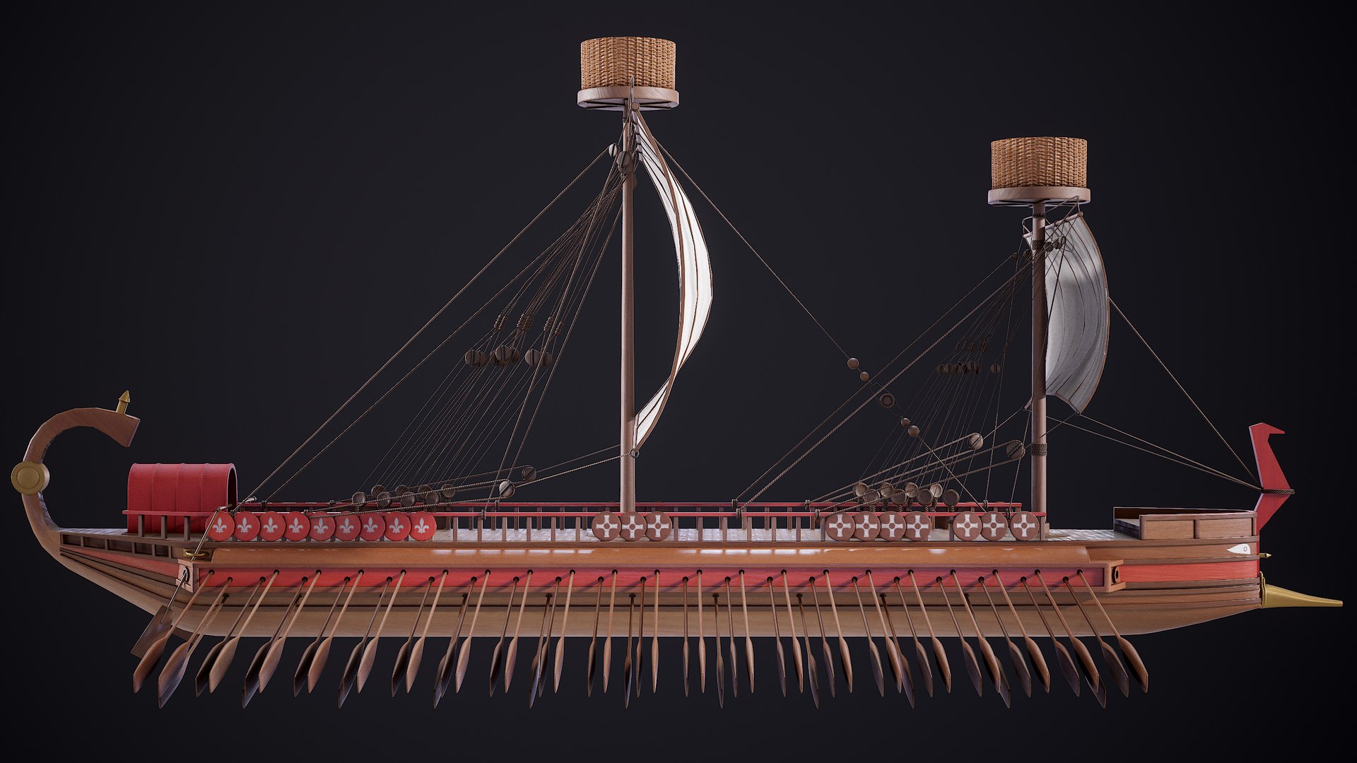 3D Pbr Trireme Model - TurboSquid 1699508