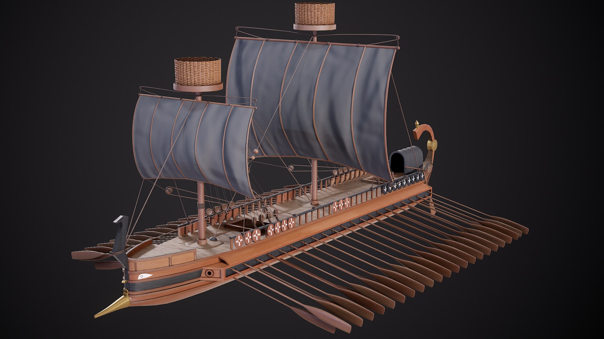 3D Pbr Trireme Model - TurboSquid 1699508
