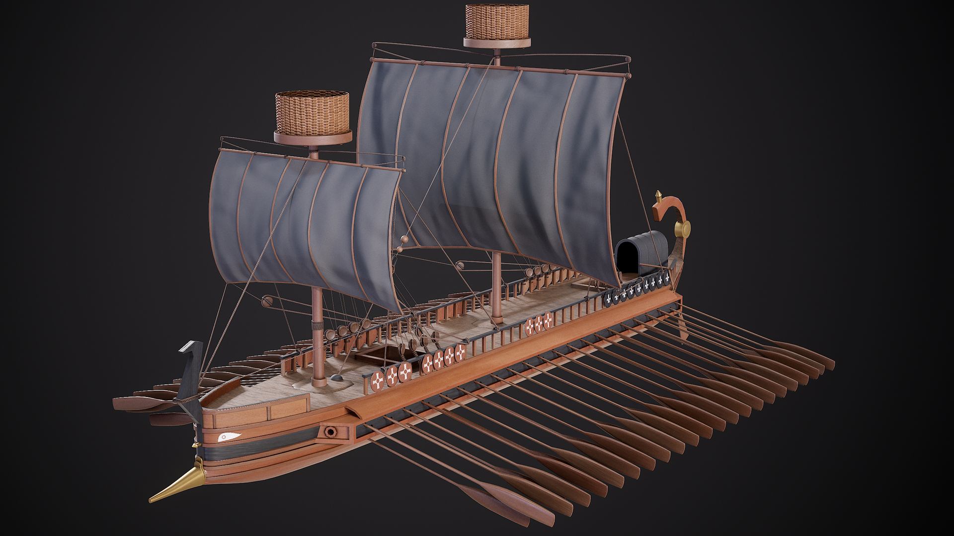 3D pbr trireme model - TurboSquid 1699508