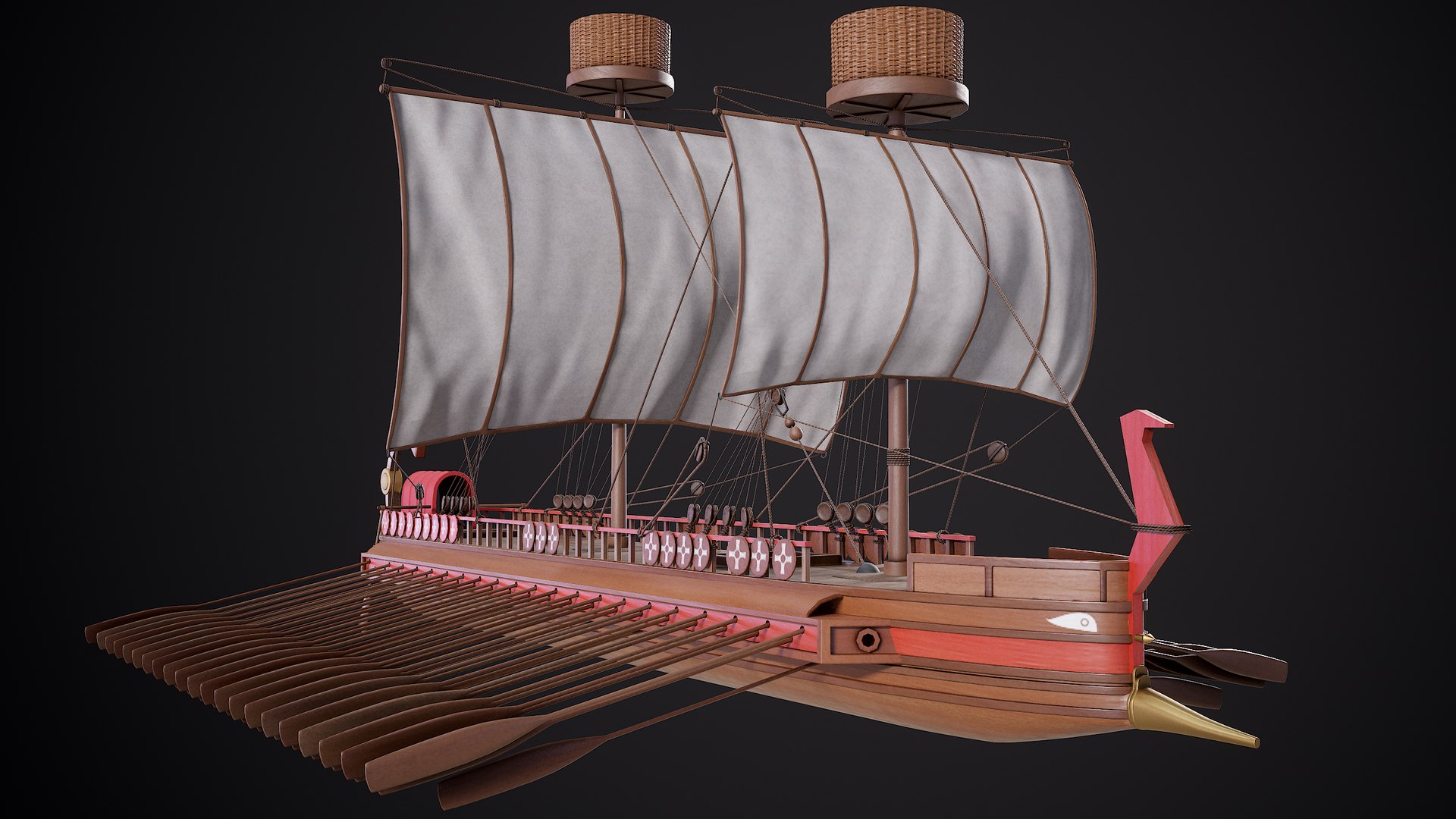 3D Pbr Trireme Model - TurboSquid 1699508