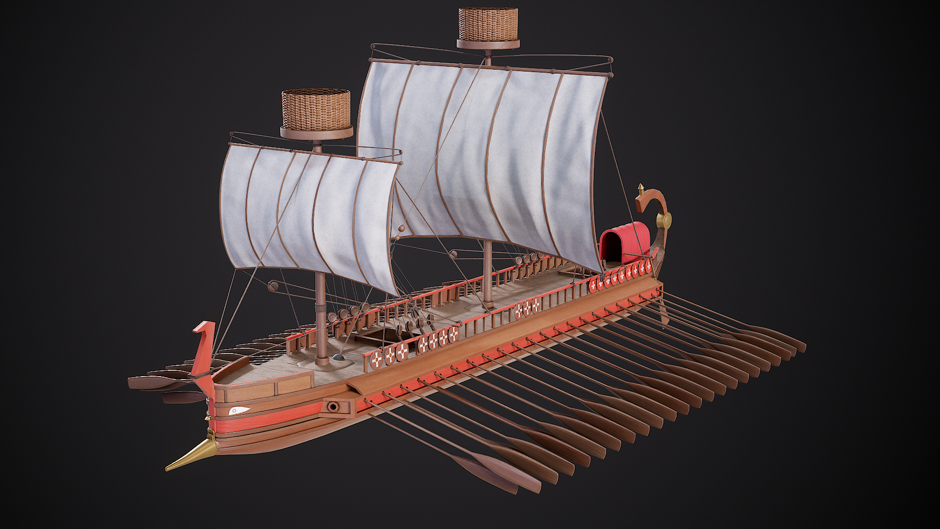 3D Pbr Trireme Model - TurboSquid 1699508