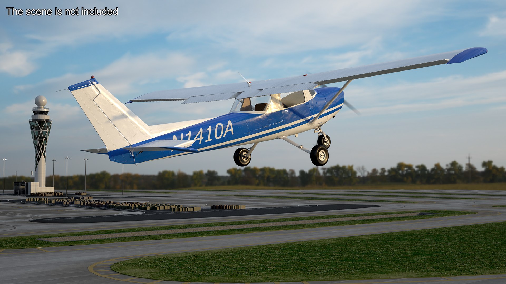 Single Engine Propeller Aircraft Cessna 150 Rigged For Cinema 4D Model ...