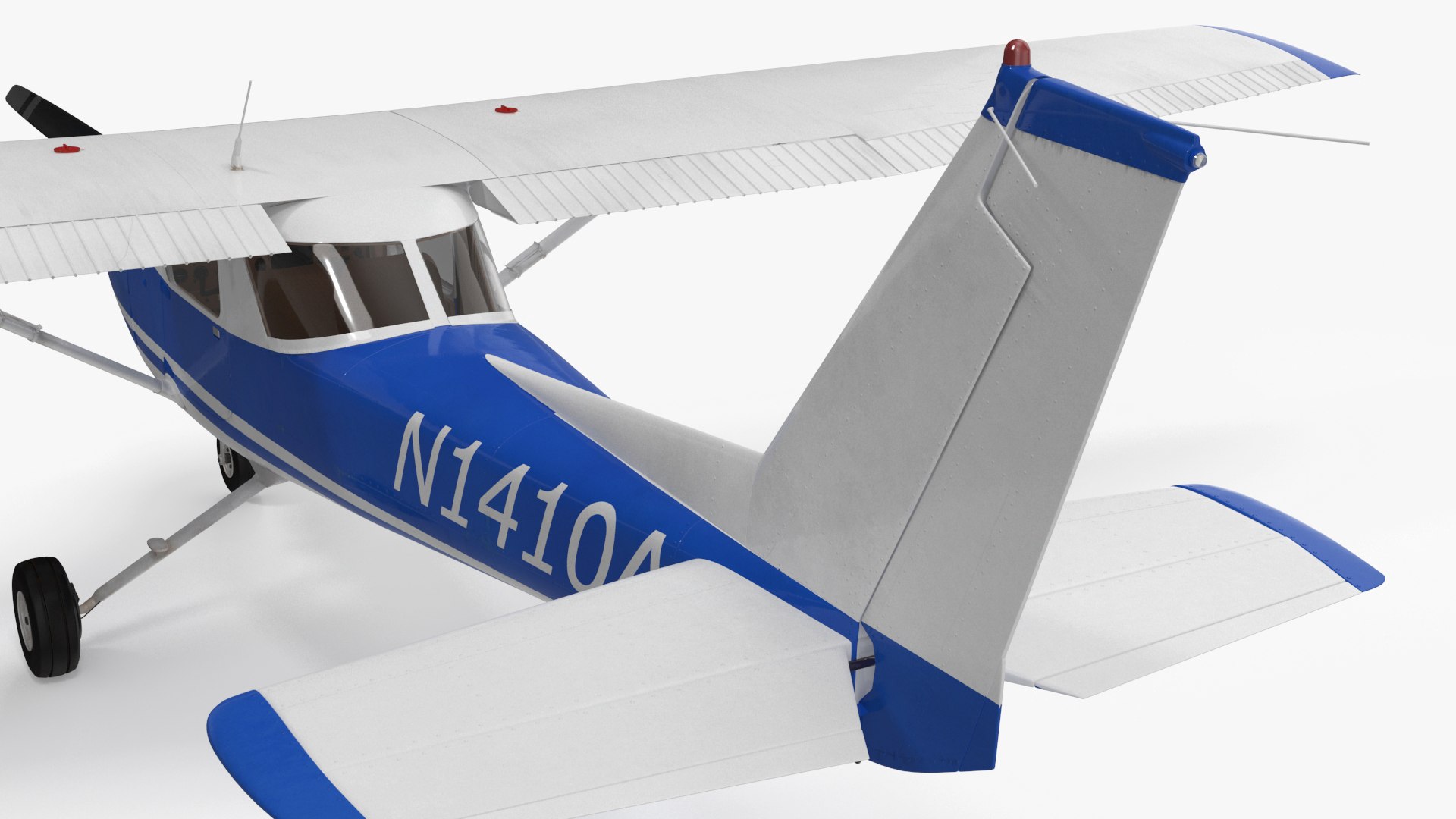 Single Engine Propeller Aircraft Cessna 150 Rigged For Cinema 4D Model ...