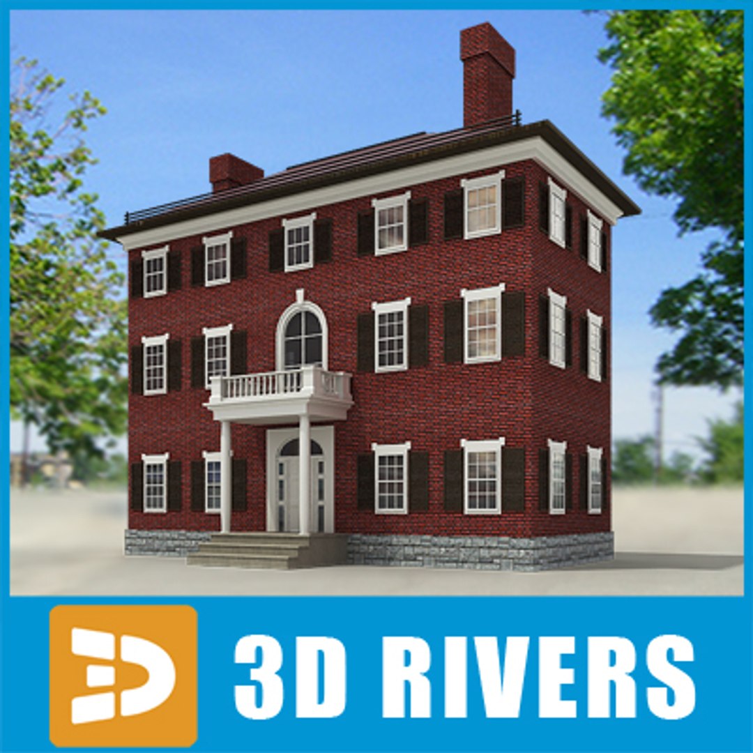 Small Town House Building 3d Model