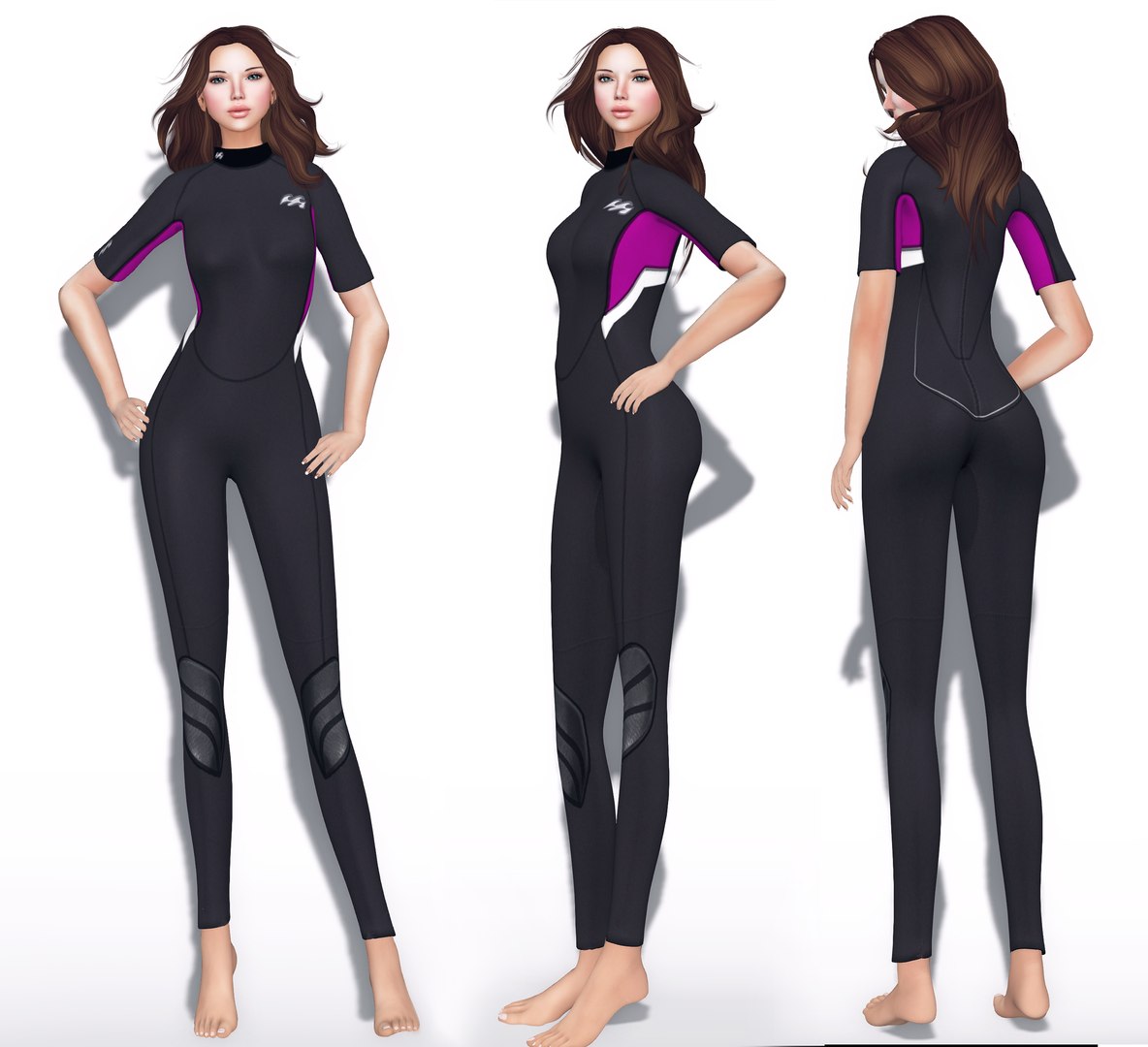 Womens Wetsuit Model - TurboSquid 1871364