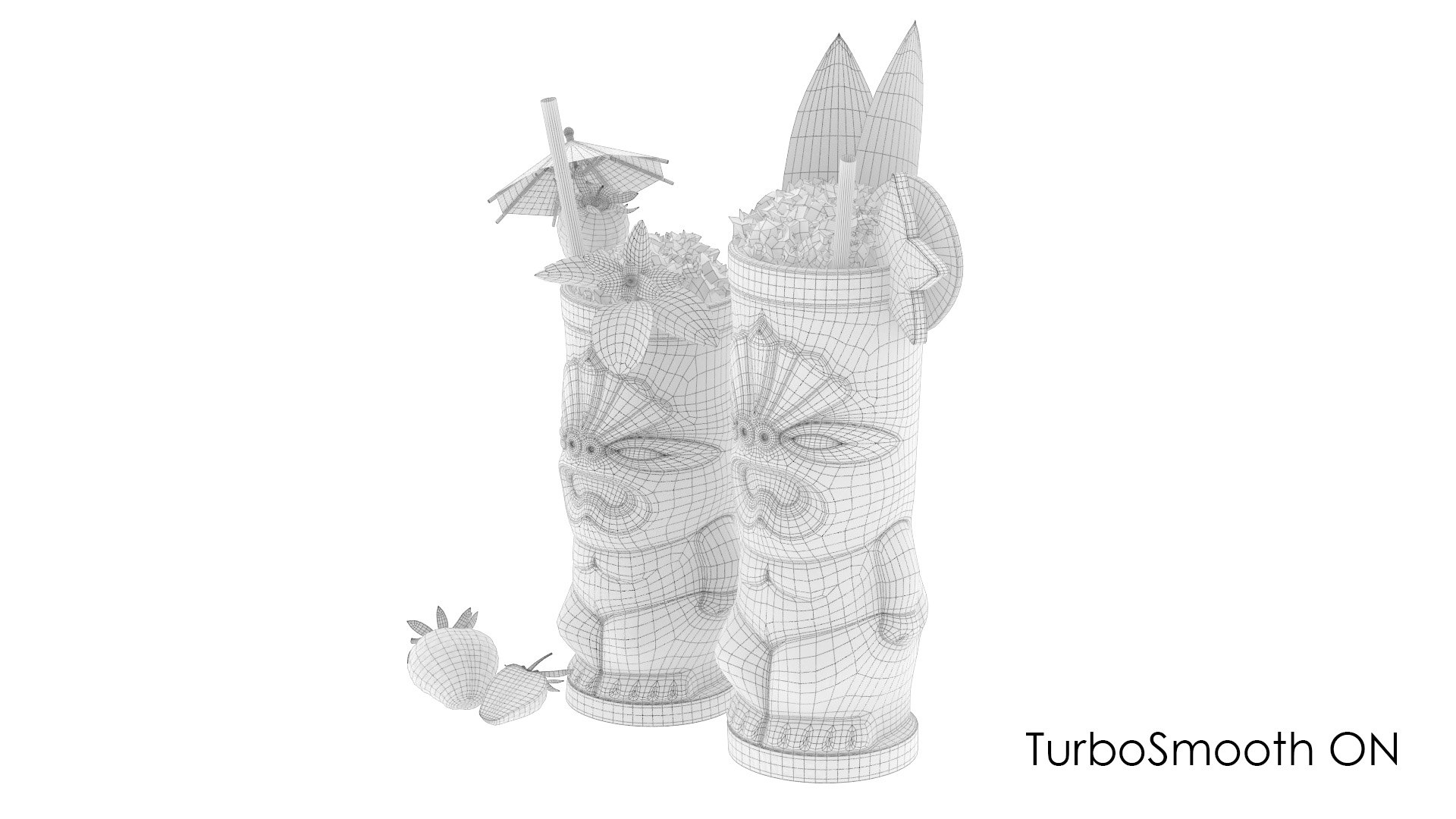 3D Model TIKI Glasses With Cocktails - TurboSquid 2124421