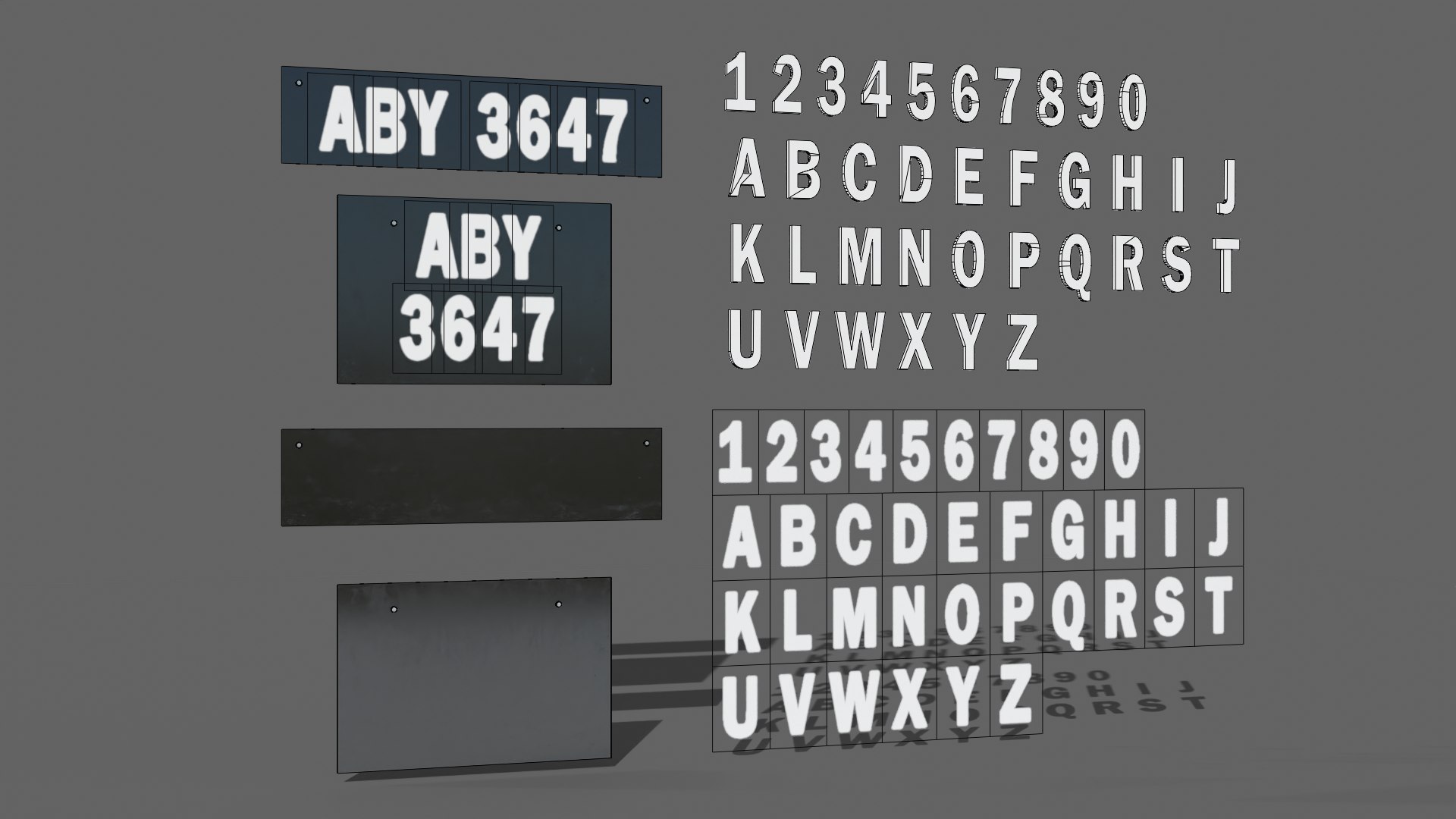 Free 3D Alphabet And Number With Car Plate Free Model - TurboSquid 2089667